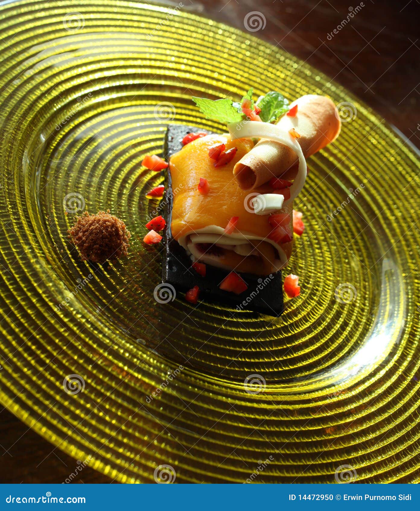 Mango roll cake stock photo. Image of pastry, yellow - 14472950