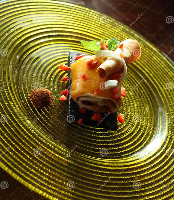 Mango roll cake stock photo. Image of pastry, yellow - 14472950