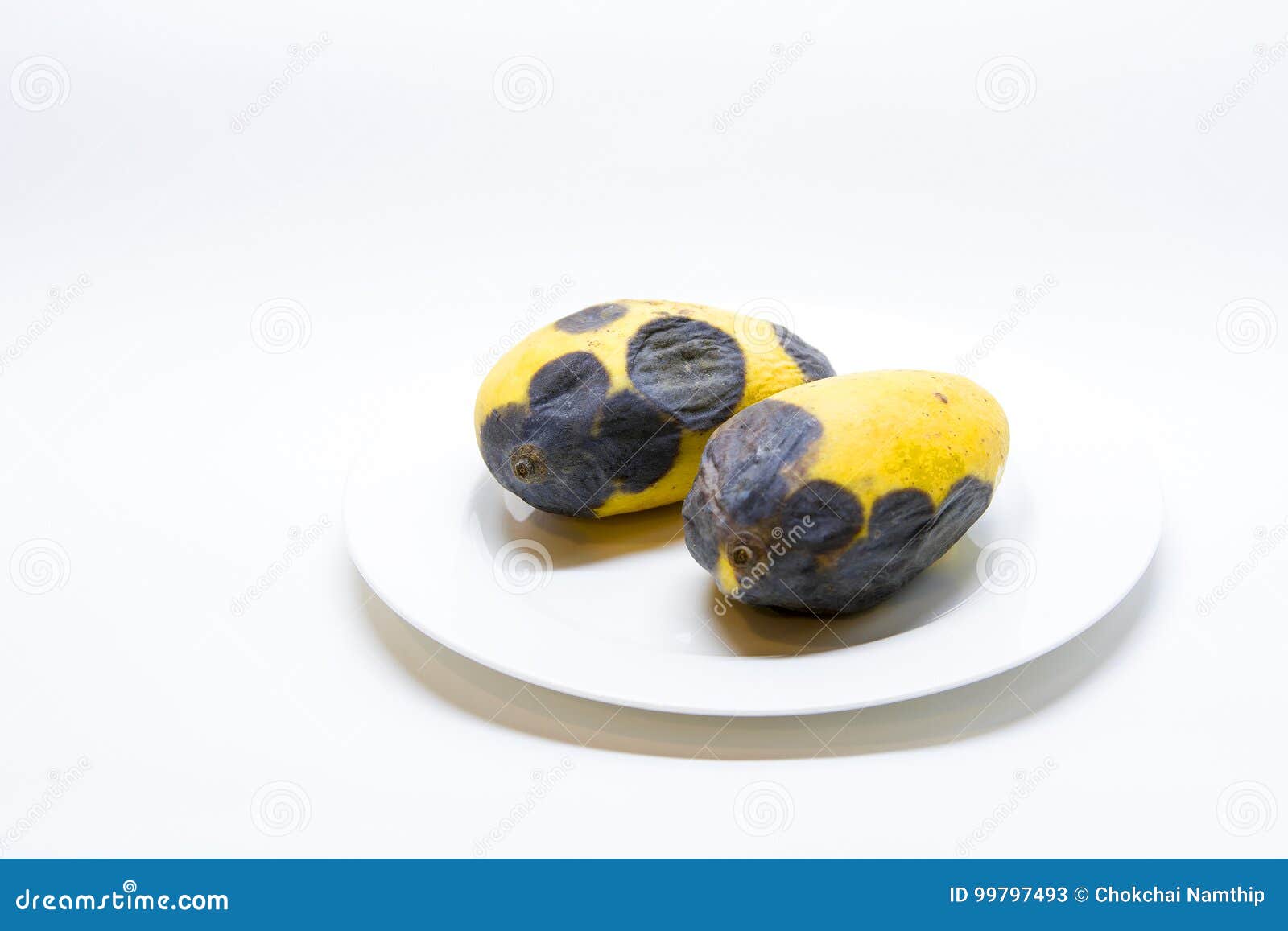 Mango Rot in a White Plate on White Background. Stock Image - Image of ...