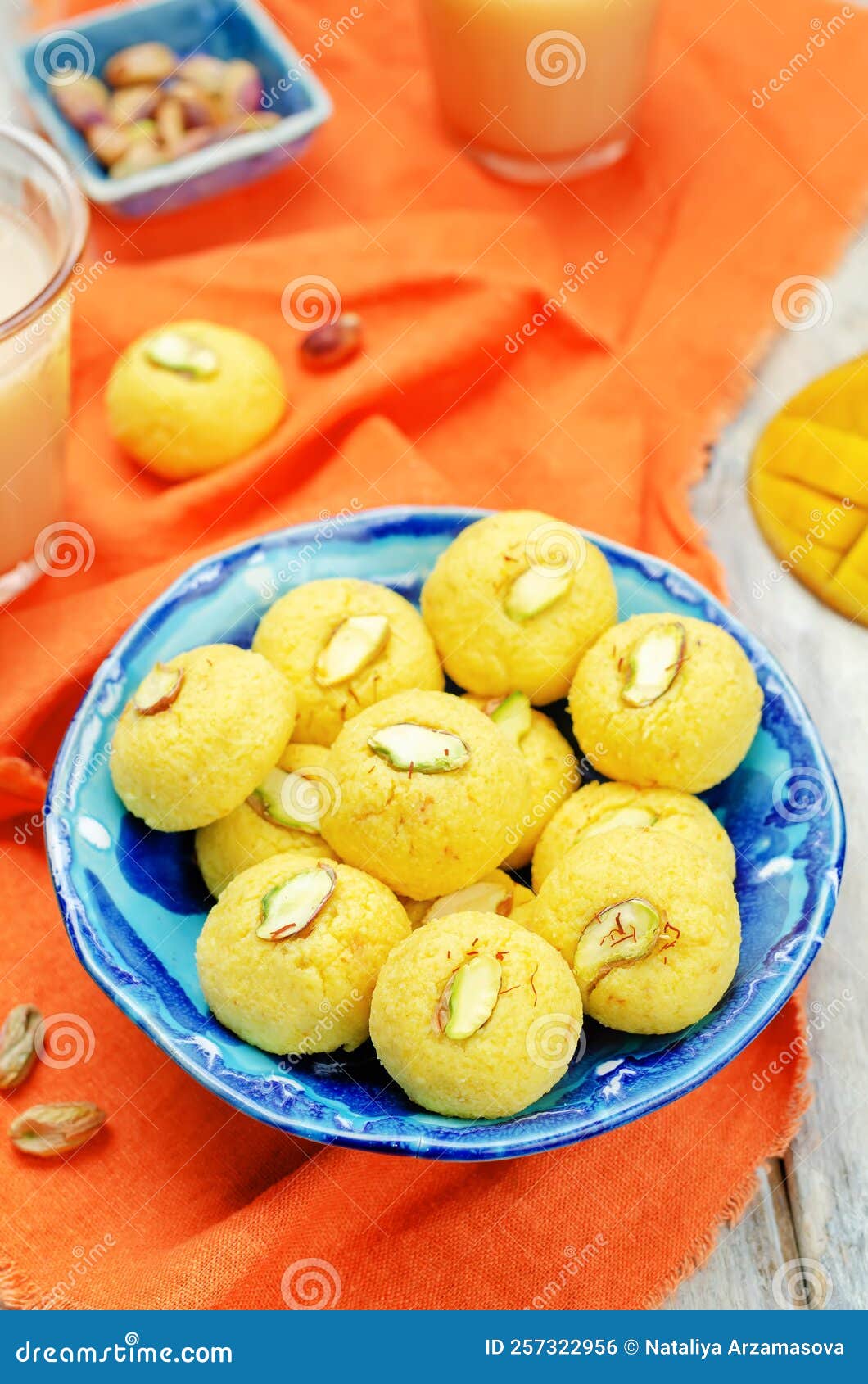 Mango Sandesh. Bengali Sweets Stock Photo - Image of closeup, decorate ...