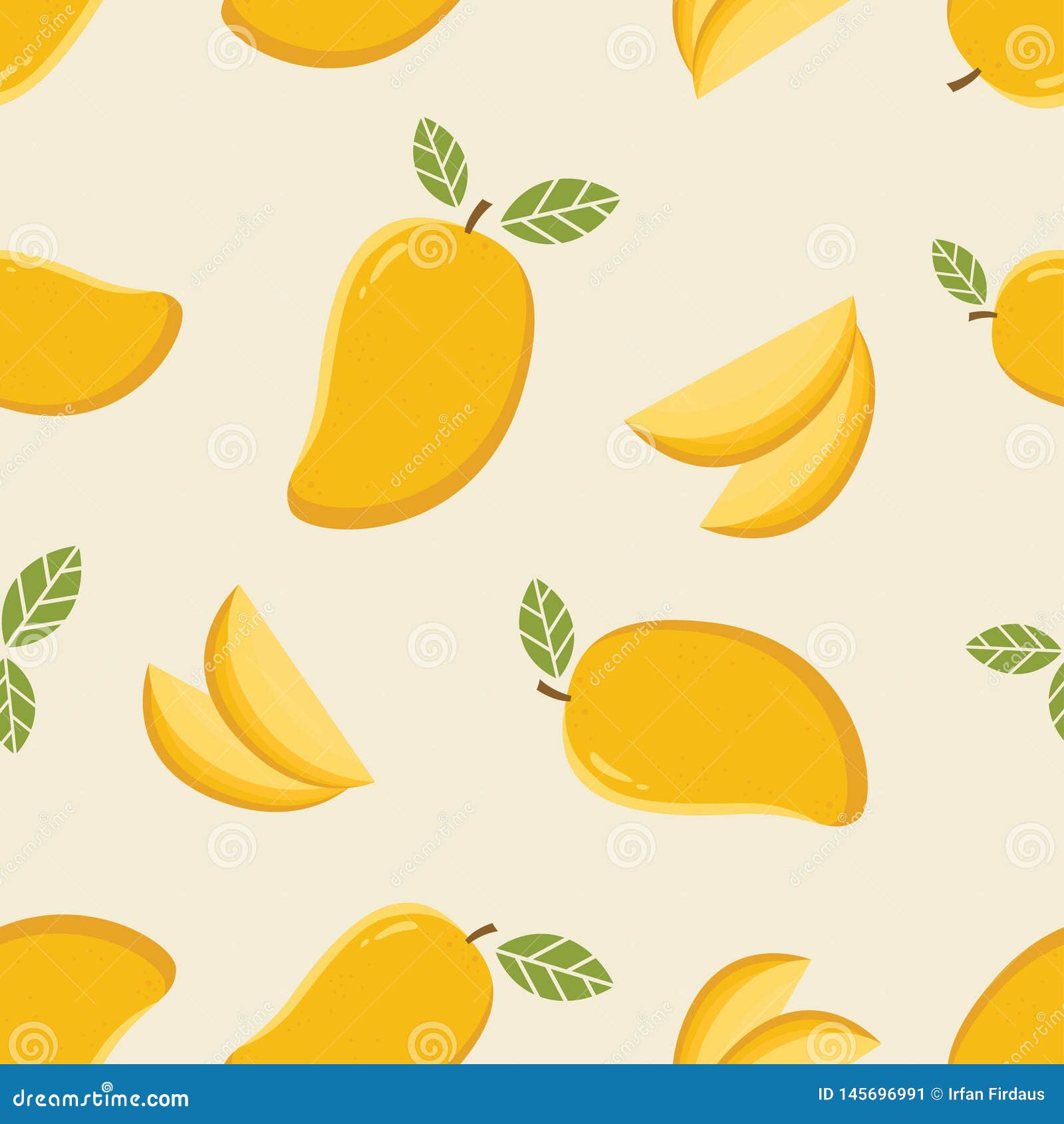 Mango Seamless Pattern Background Stock Vector - Illustration of orange ...