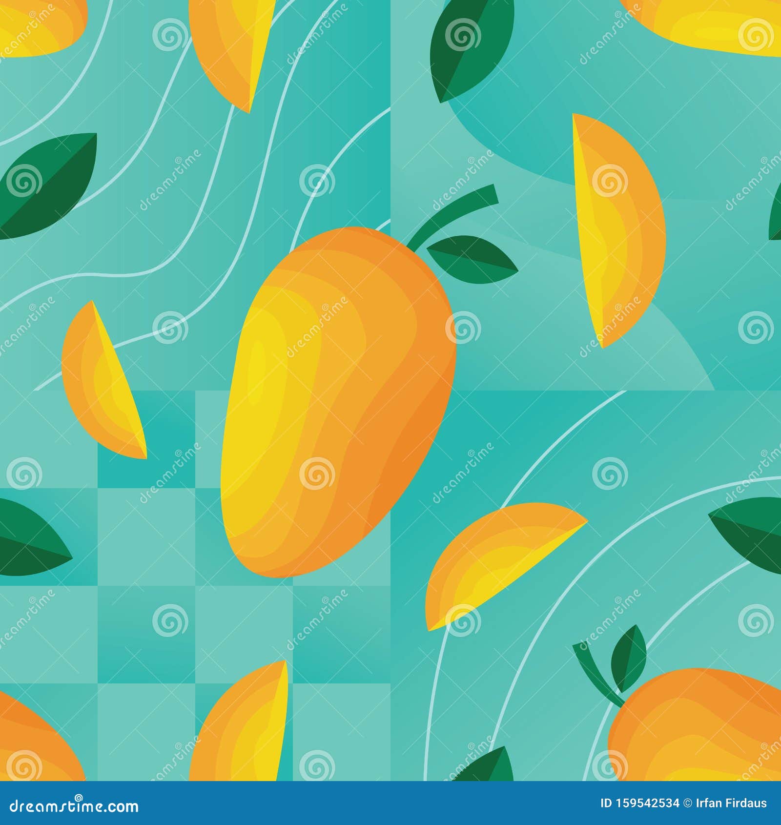 Mango seamless pattern stock vector. Illustration of delicious - 159542534