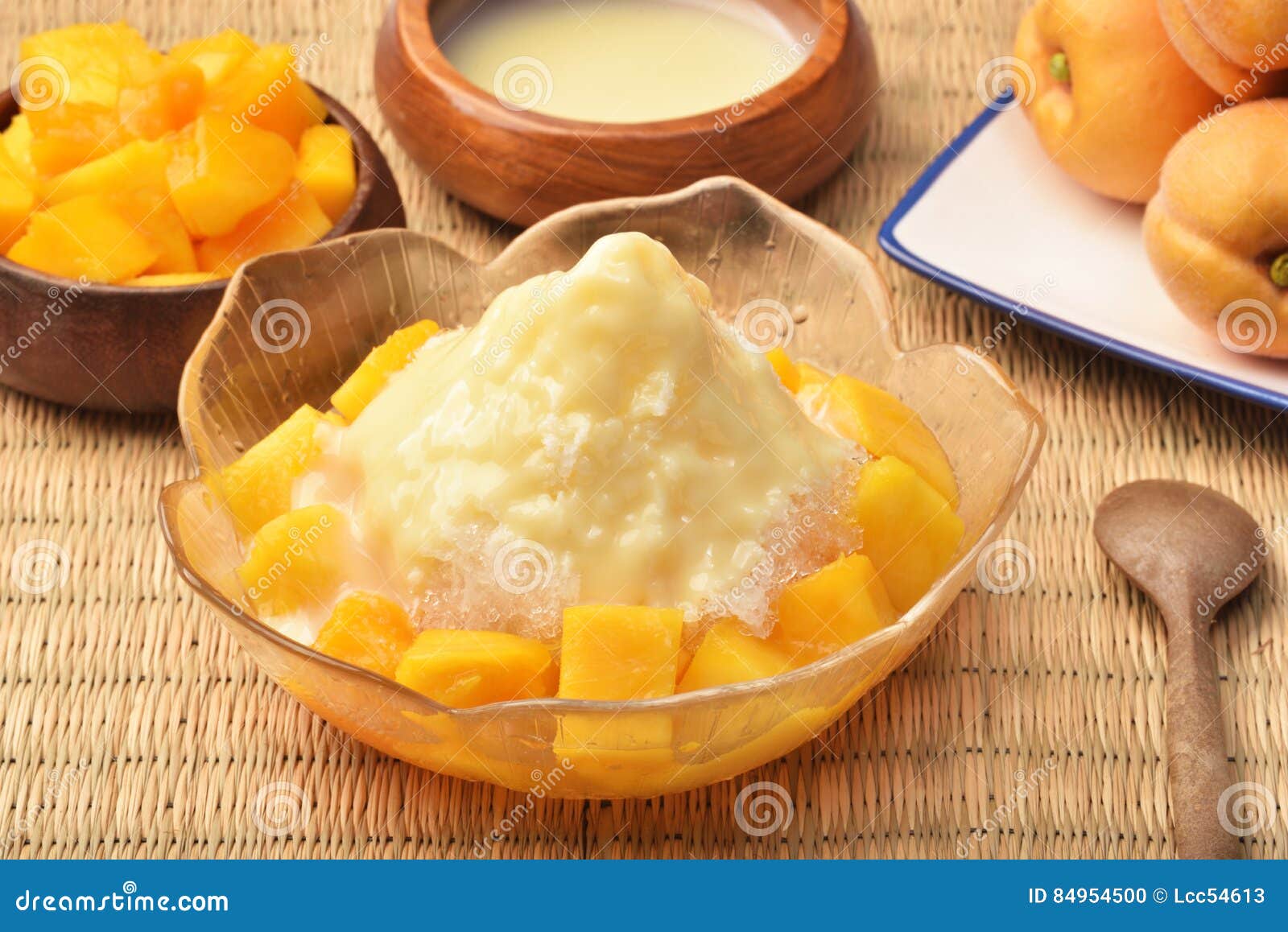 Mango shaved ice stock photo. Image of scoops, condense - 84954500