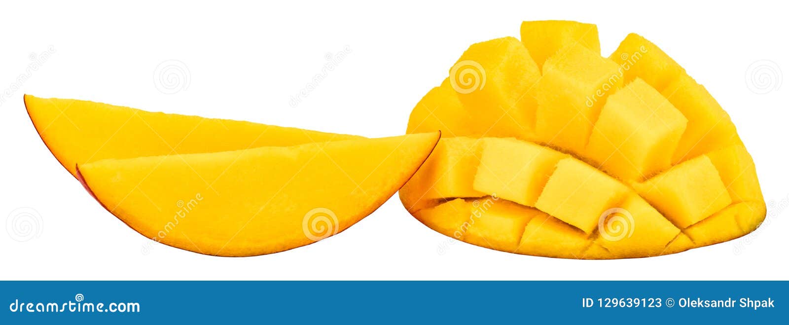 Mango Slice Isolated on White Background Clipping Path Stock Image ...