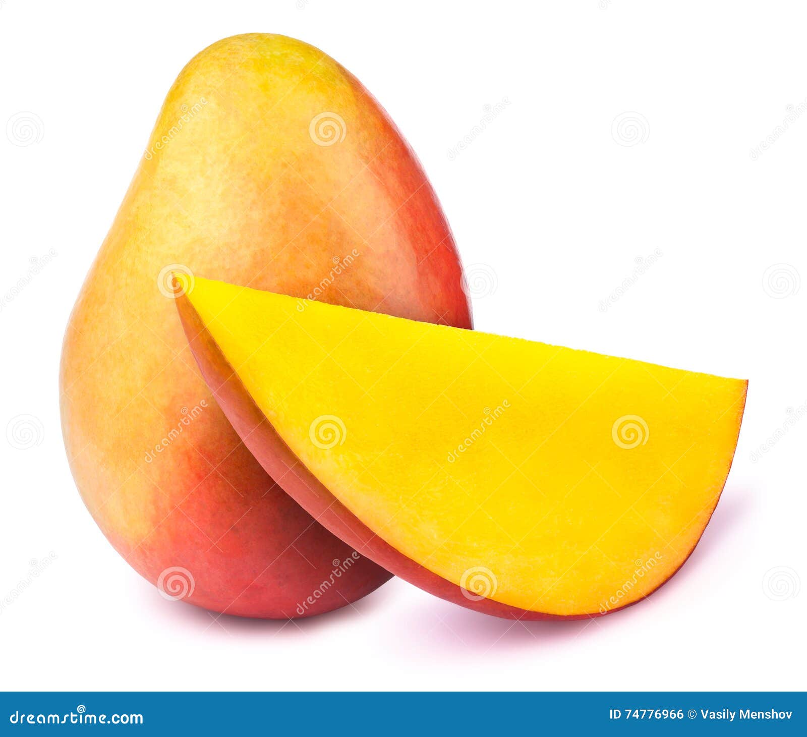 Mango with slice isolated stock photo. Image of retouched - 74776966