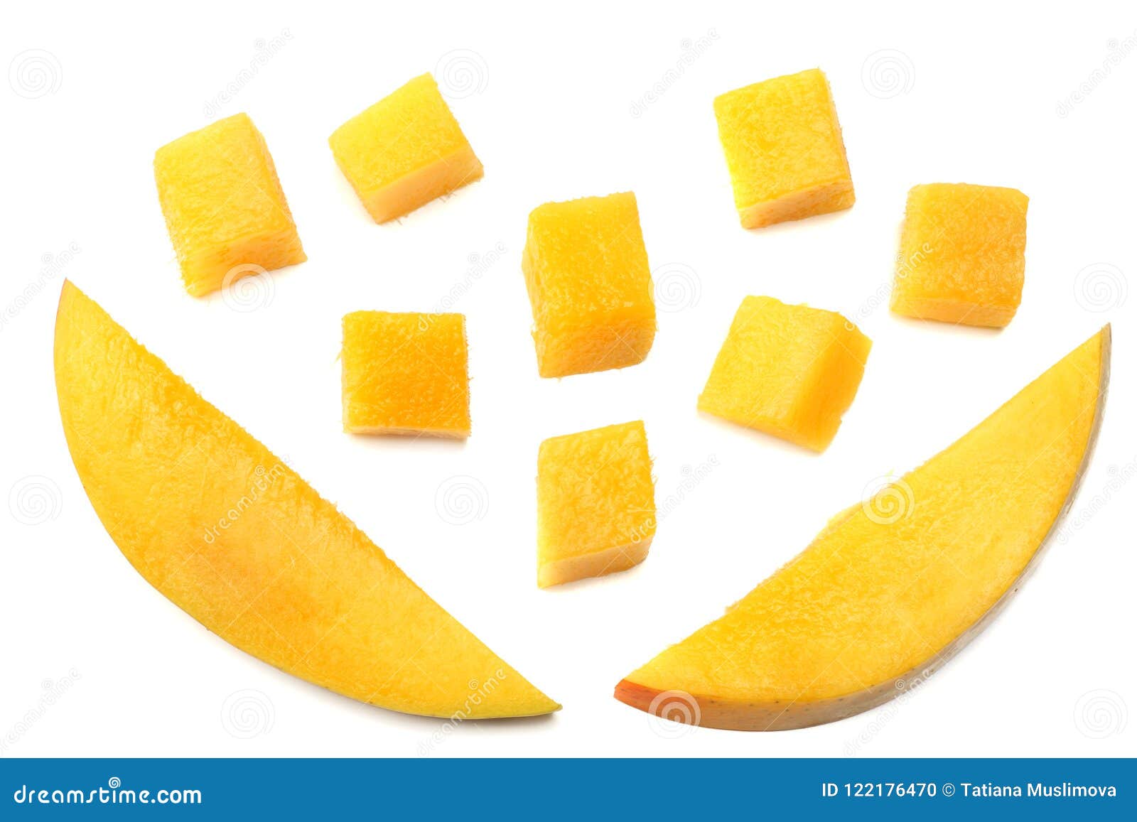 Mango Slice Isolated on White Background. Healthy Food Stock Photo ...