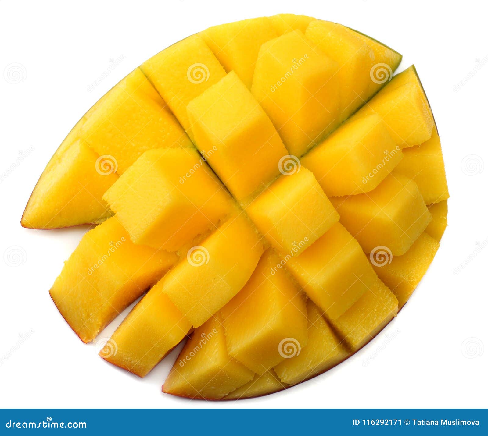 Mango Slice Isolated on White Background. Top View Stock Image - Image ...