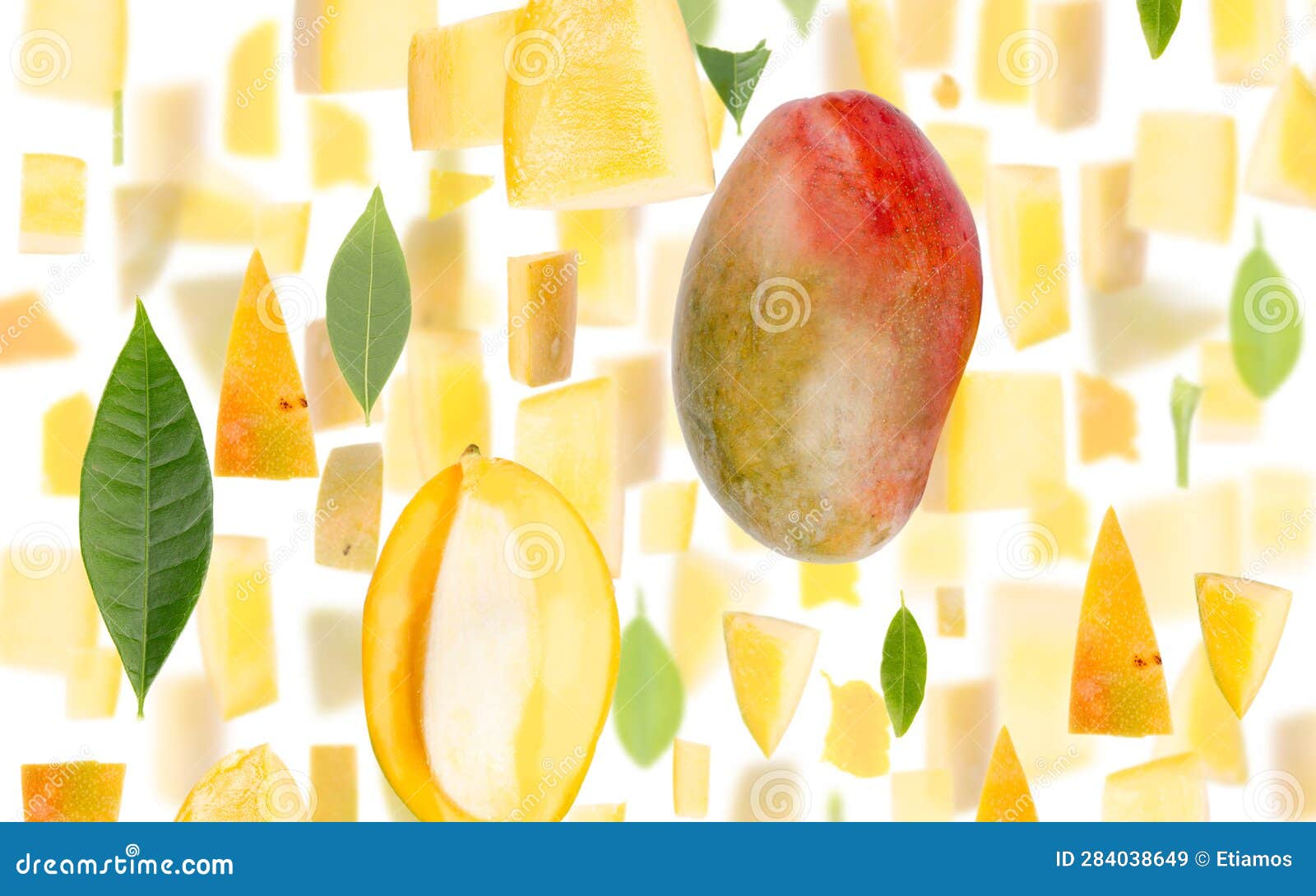 Mango Slice and Leaf Abstract Stock Image - Image of vegetarian ...