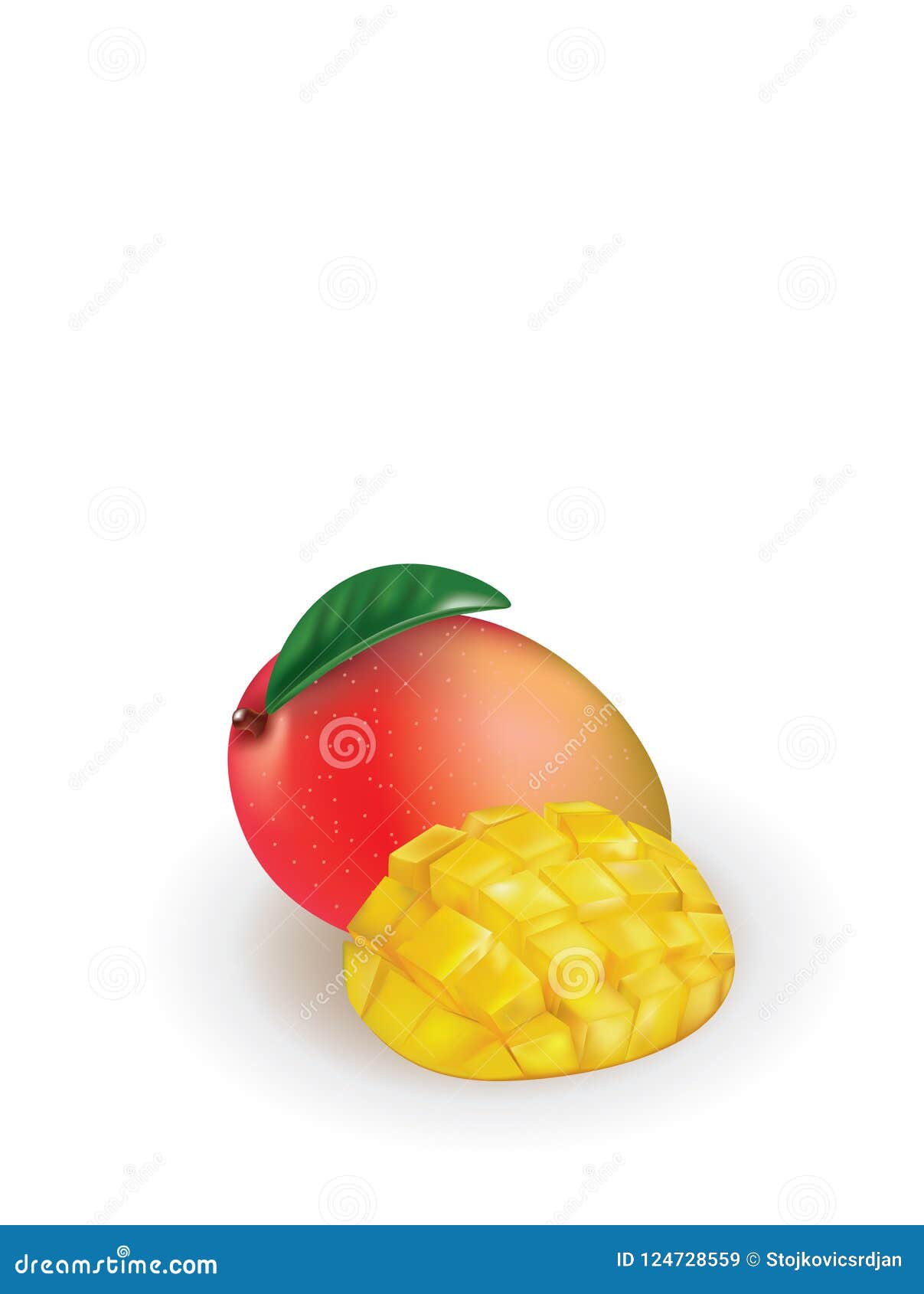 Mango with mango slice stock vector. Illustration of background - 124728559