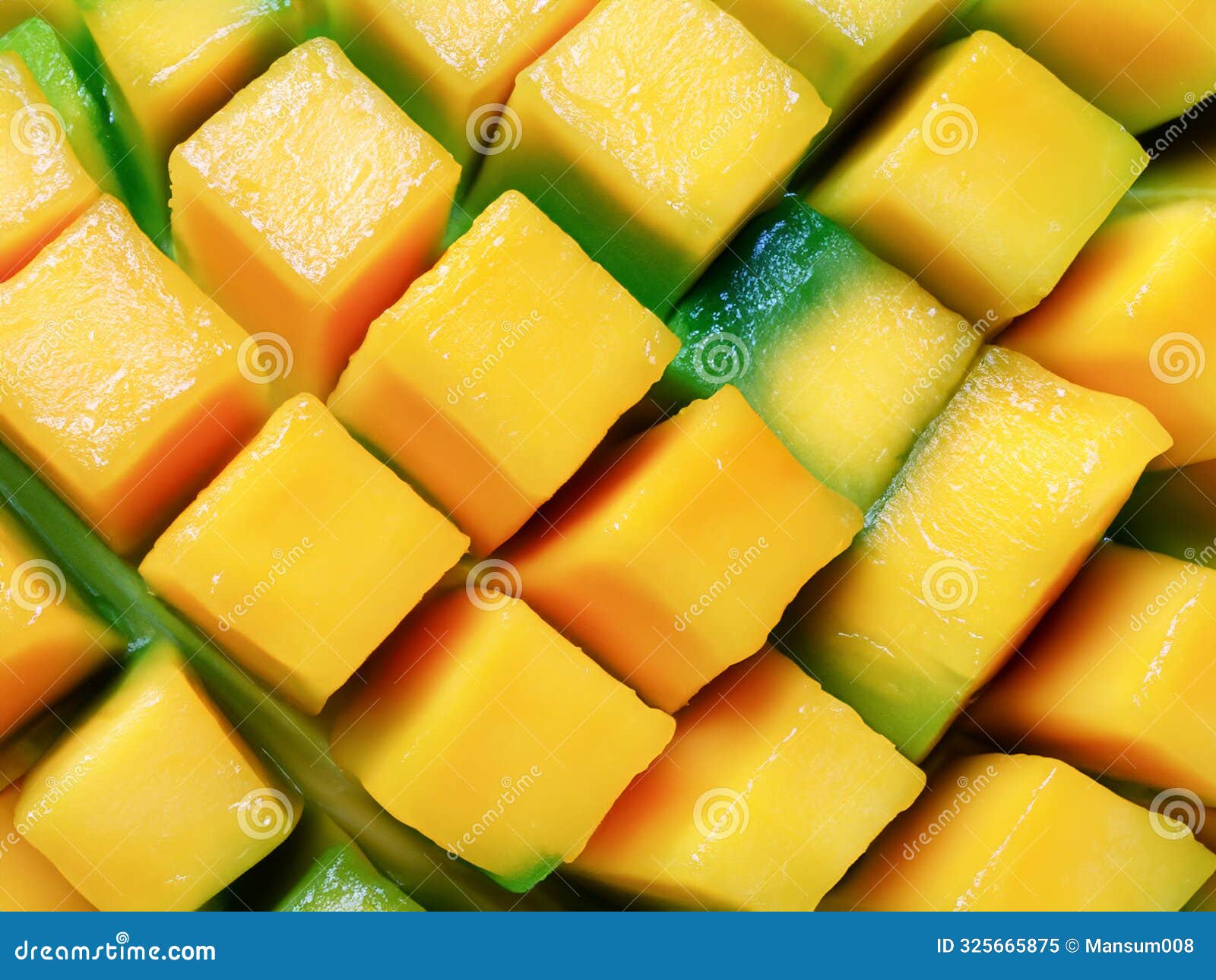 Mango Slices Cubes in the Bowl Stock Image - Image of delicious ...