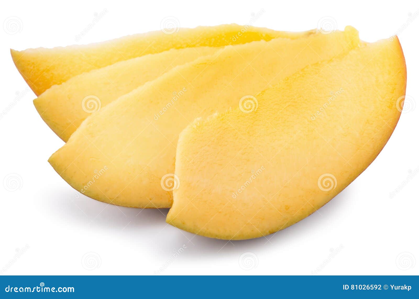 Mango Slices Isolated on the White Background Stock Photo - Image of ...