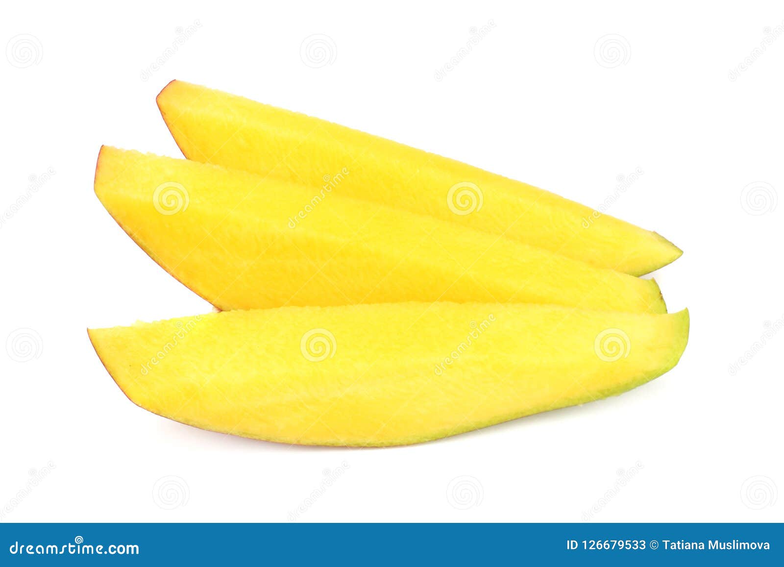 Mango Slices Isolated on White Background. Healthy Food Stock Image ...