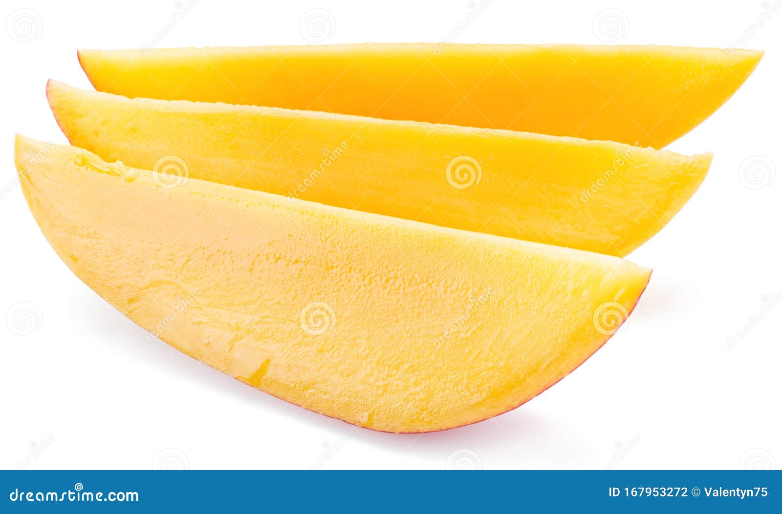 Mango Slices. Isolated on a White Background Stock Photo - Image of ...
