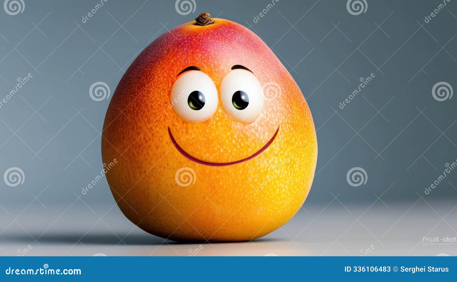 A Mango with a Smiley Face on it S Surface, AI Stock Image - Image of ...