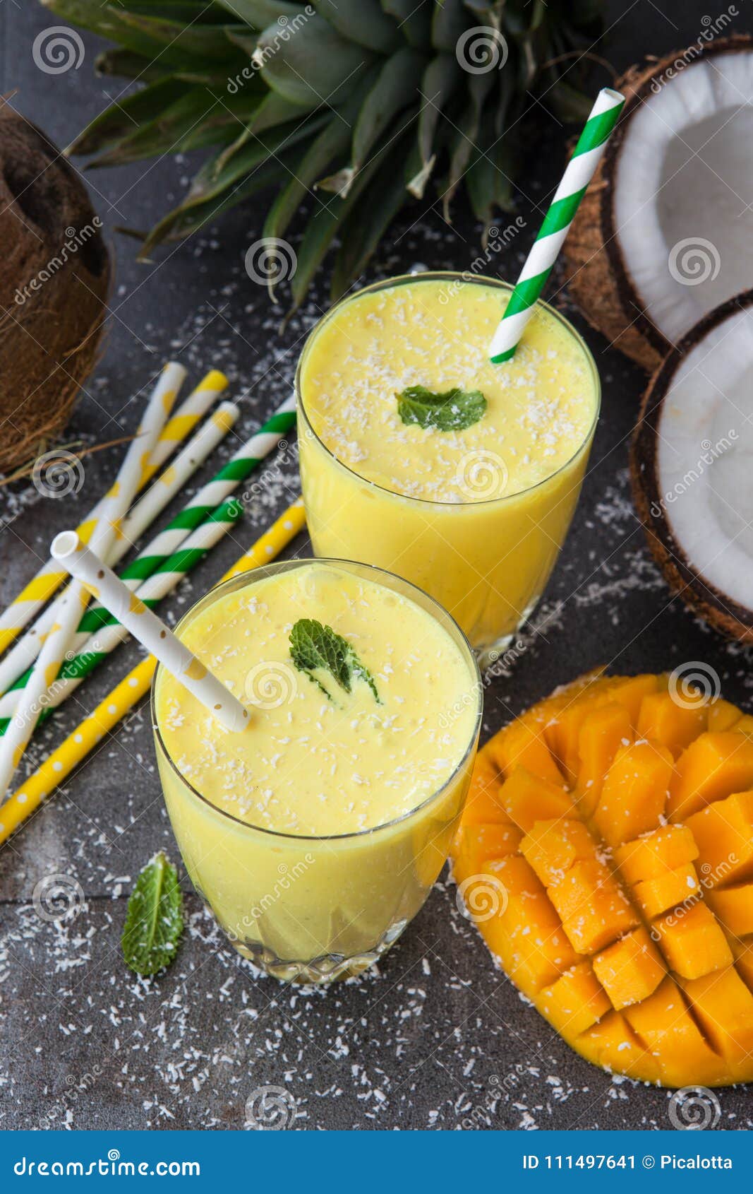 Mango Smoothie, A Cool And Tempting Mango Fruit Drink Prepared By ...