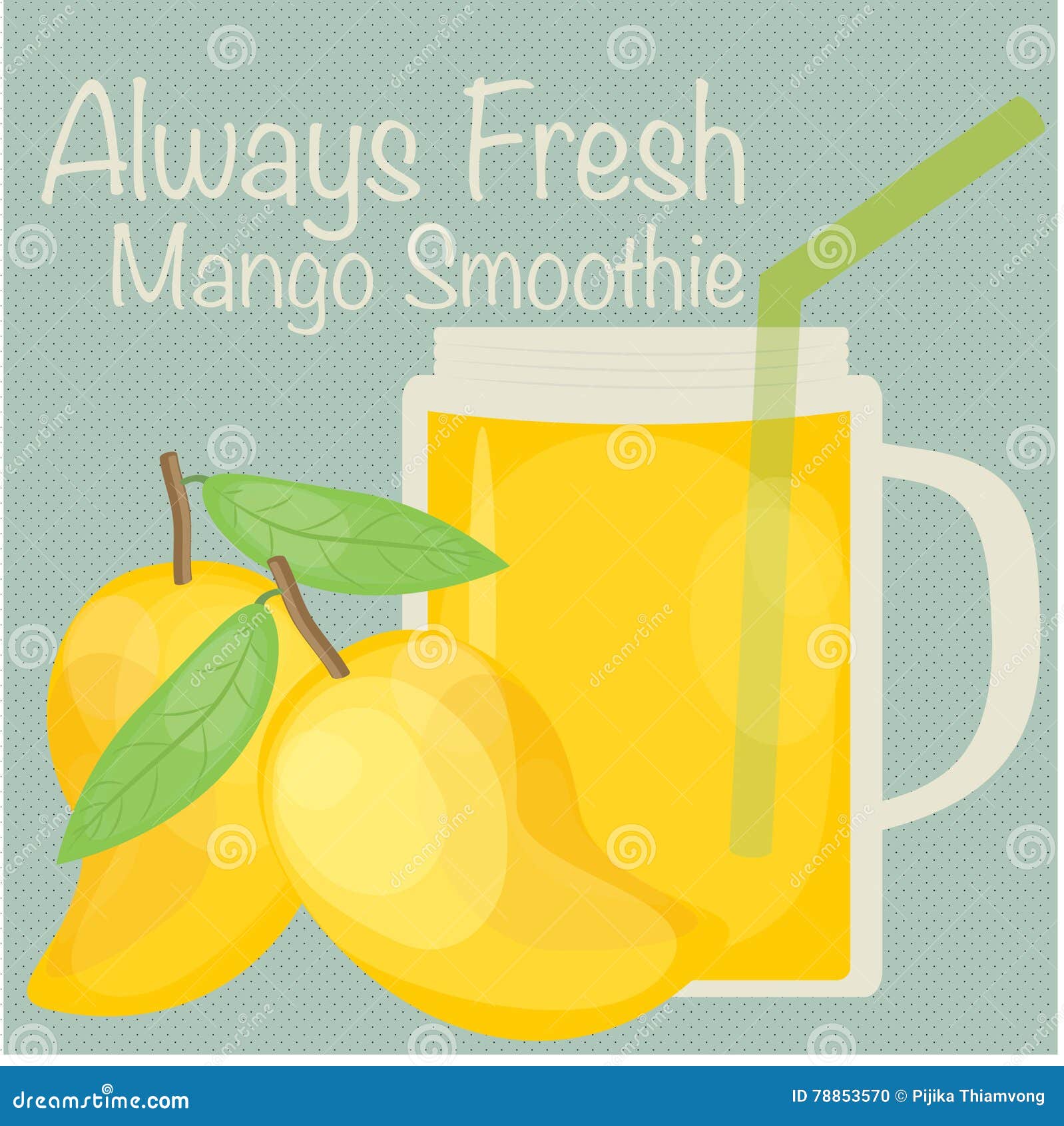 Mango Smoothie Vector. stock vector. Illustration of organic - 78853570