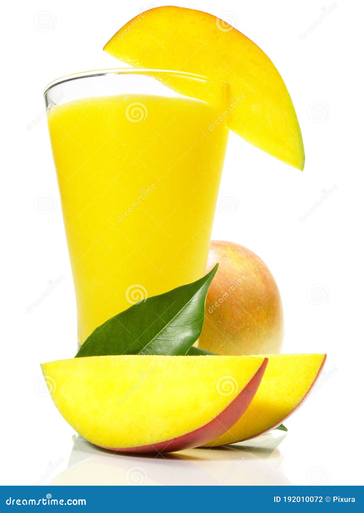 Mango Smoothie Isolated on White Background Stock Photo - Image of ...