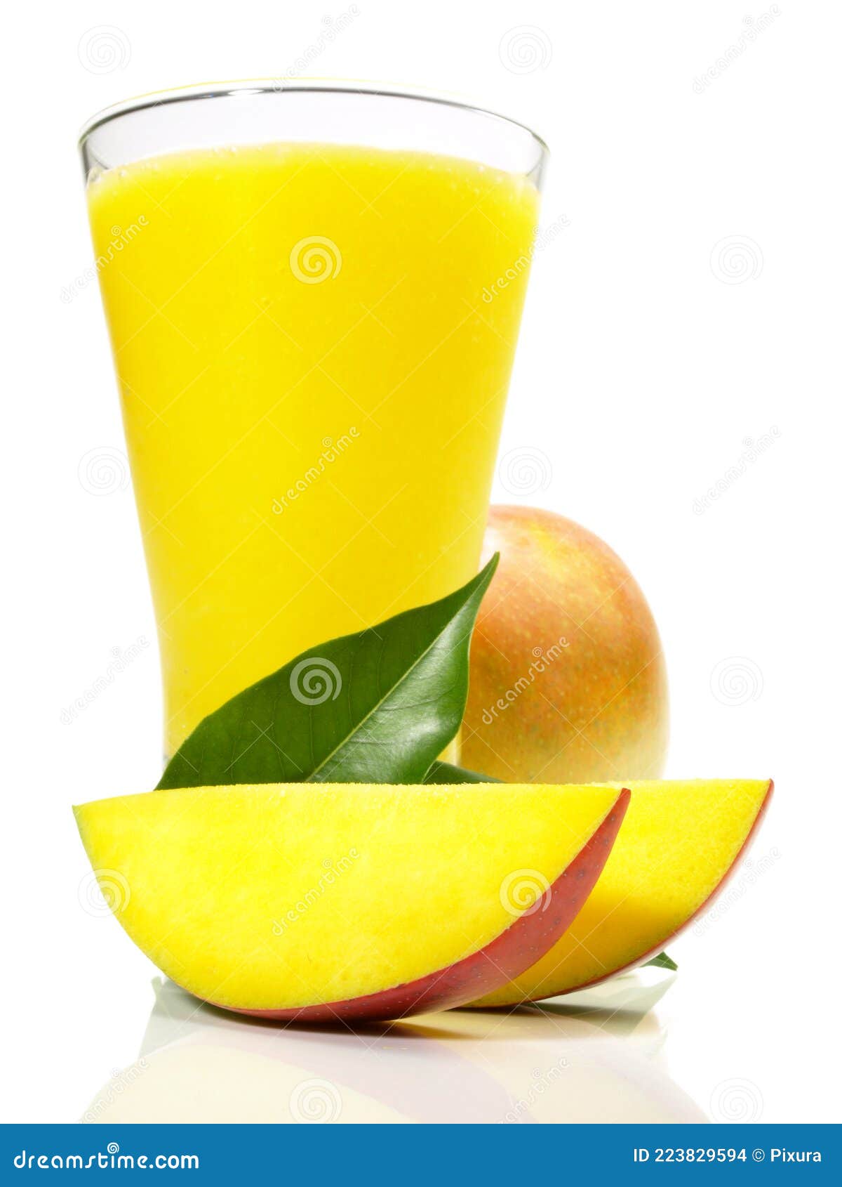 Mango Smoothie on White Background - Isolated Stock Photo - Image of ...