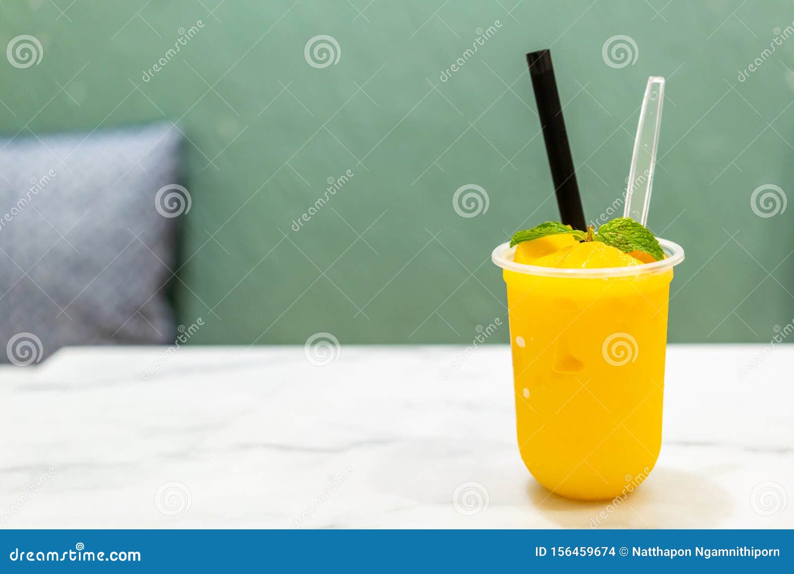 Mango smoothies cup stock photo. Image of ingredient - 156459674