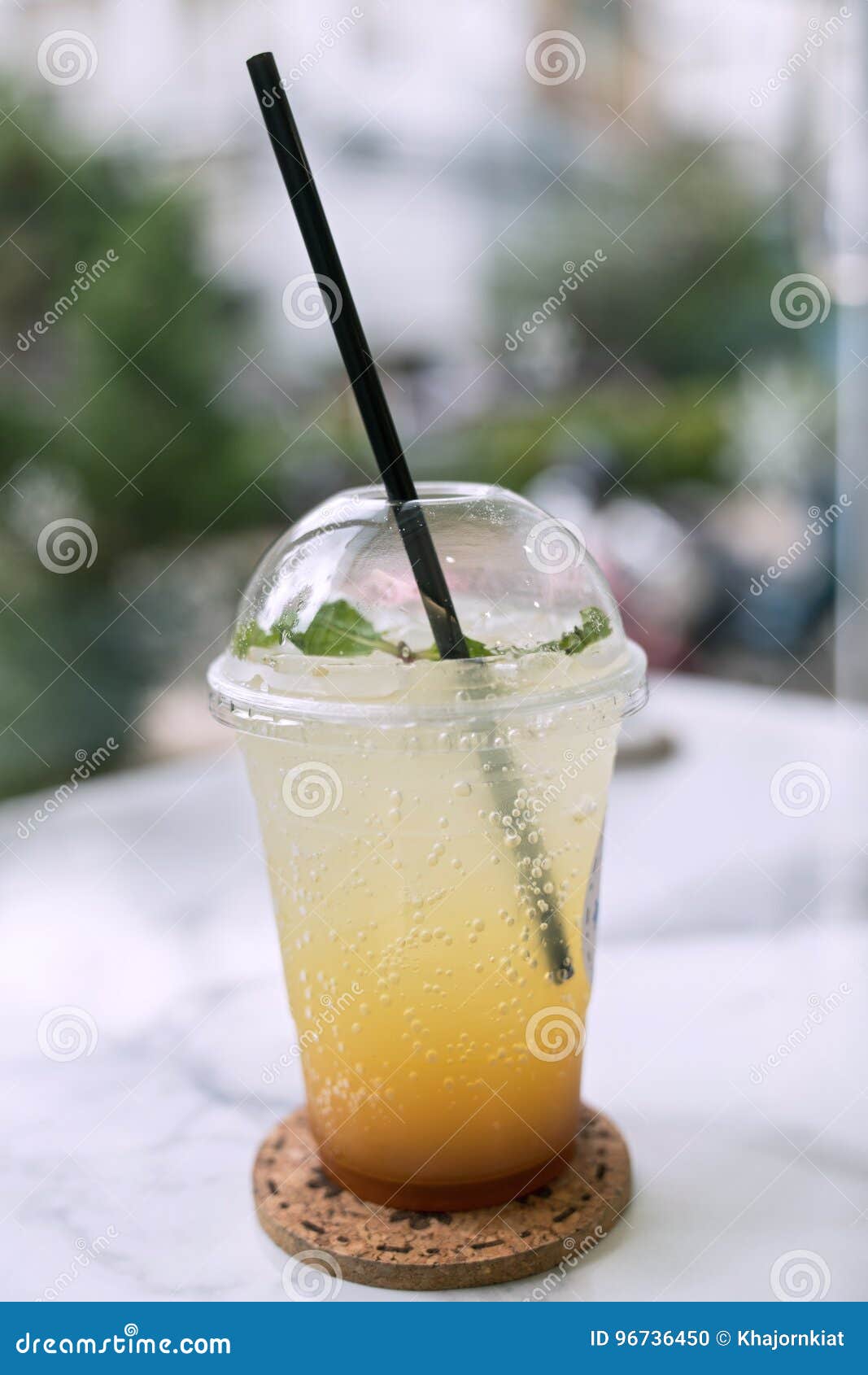 Mango soda stock photo. Image of cold, plastic, space - 96736450