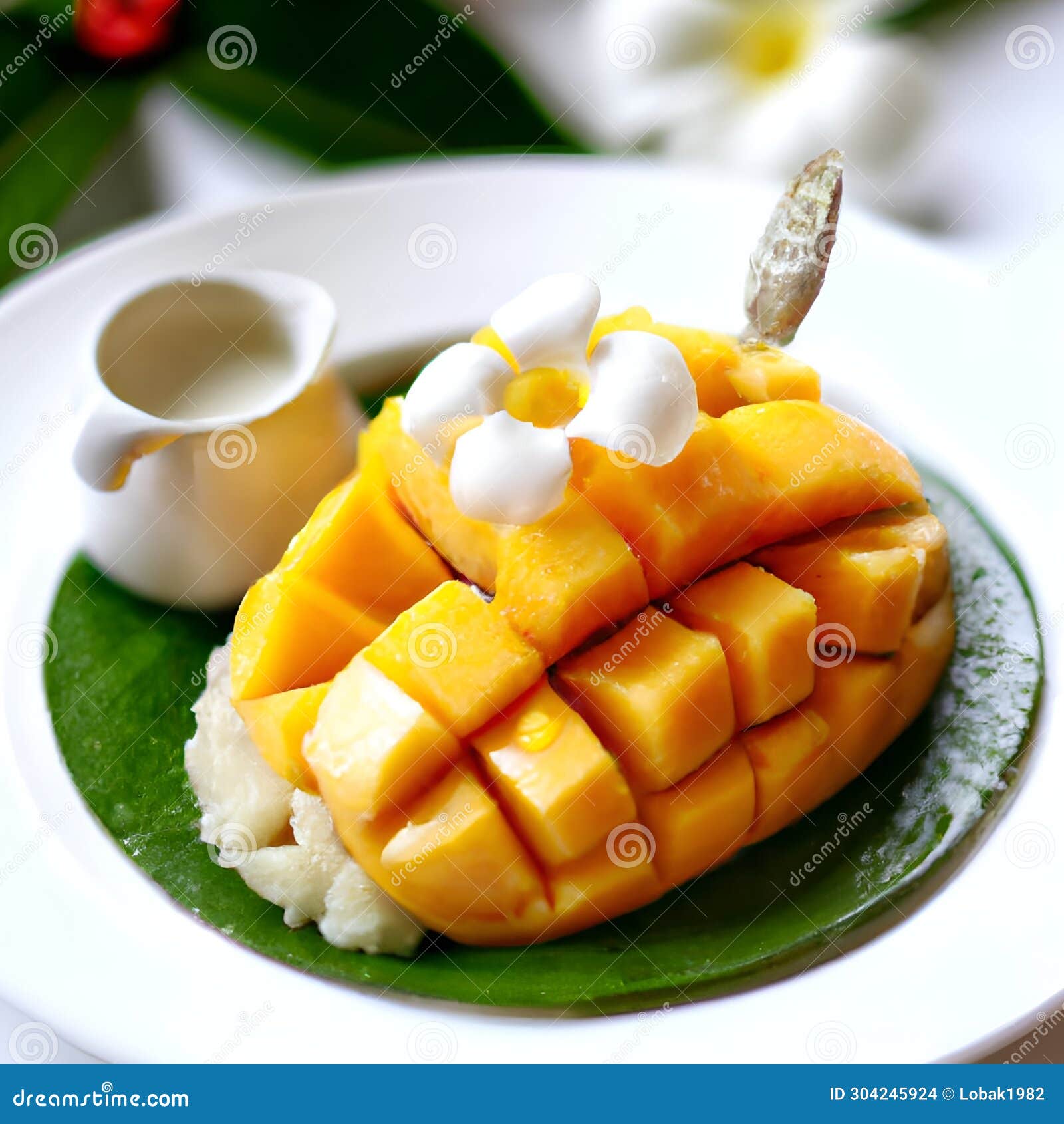 Mango Sticky Rice stock illustration. Illustration of snack - 304245924
