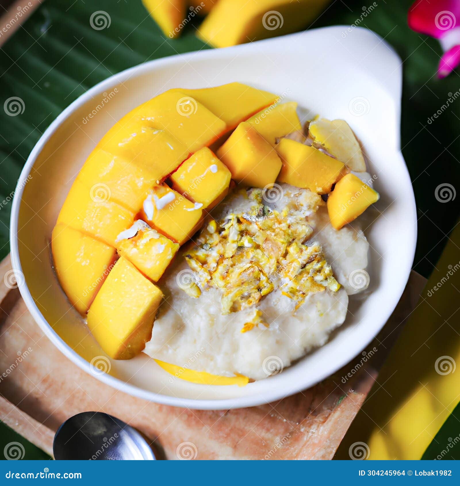 Mango Sticky Rice stock illustration. Illustration of generated - 304245964