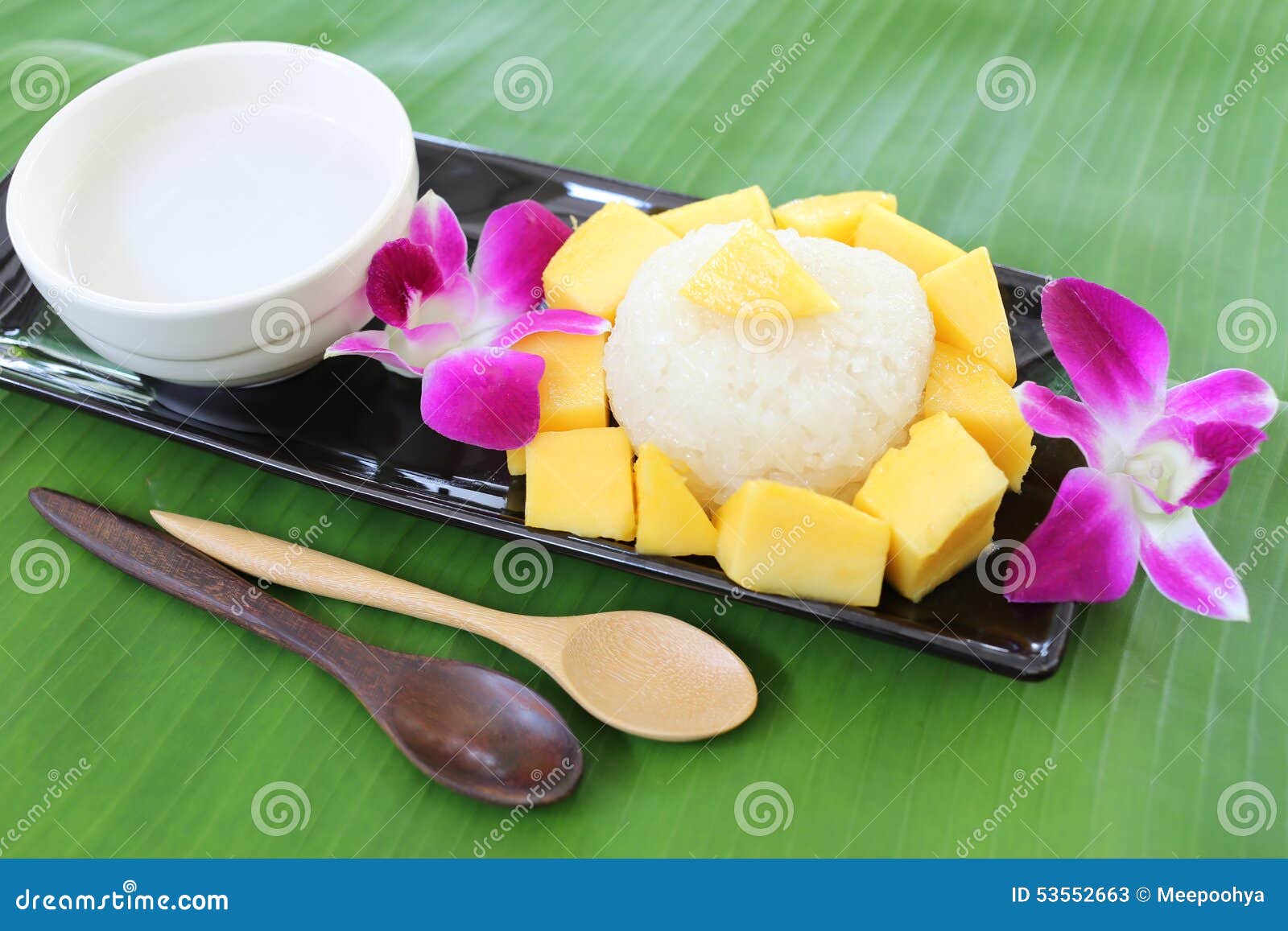 Mango Sticky Rice Local Dessert. Stock Image - Image of rice ...