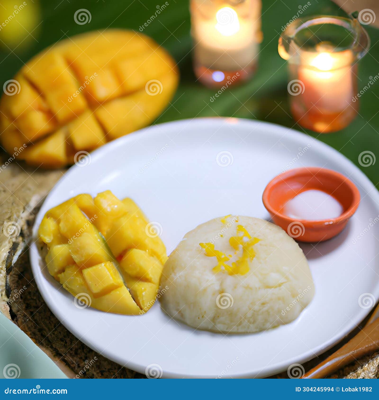 Mango Sticky Rice stock illustration. Illustration of citrus - 304245994