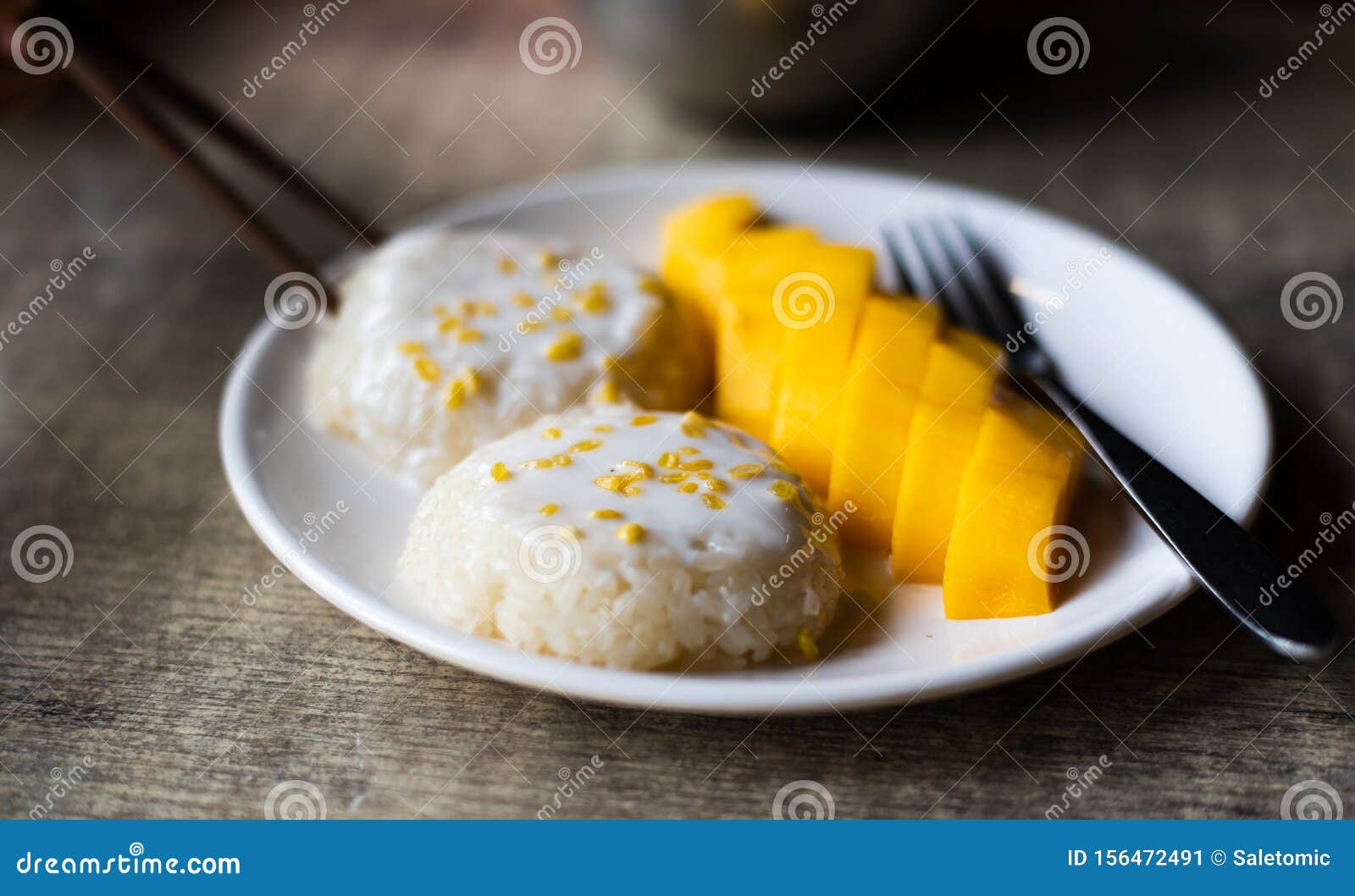 Mango Sticky Rice Thai Asian Dessert Stock Image - Image of thai, asian ...