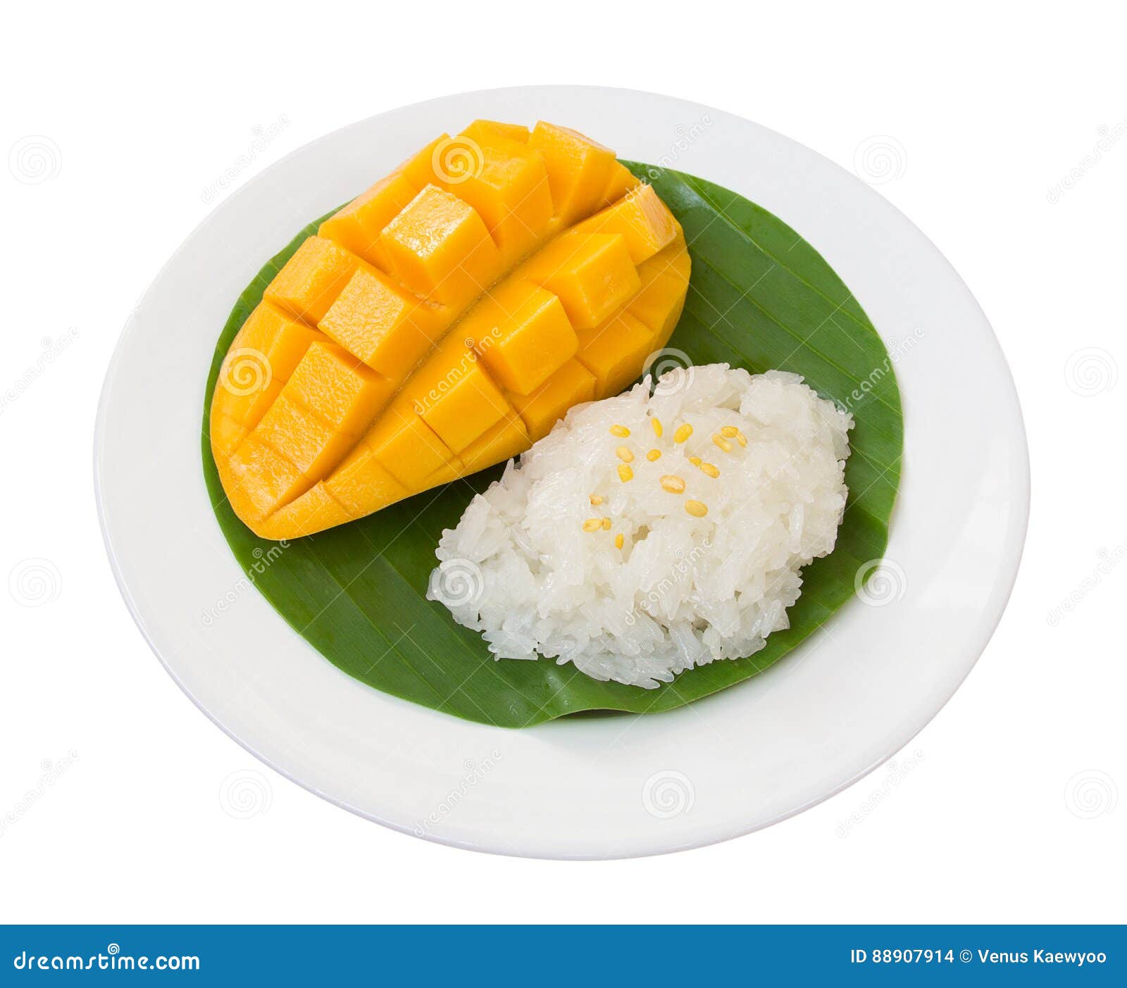 Mango Sticky Rice. Thai Style Dessert, Mango with Glutinous Rice Stock ...