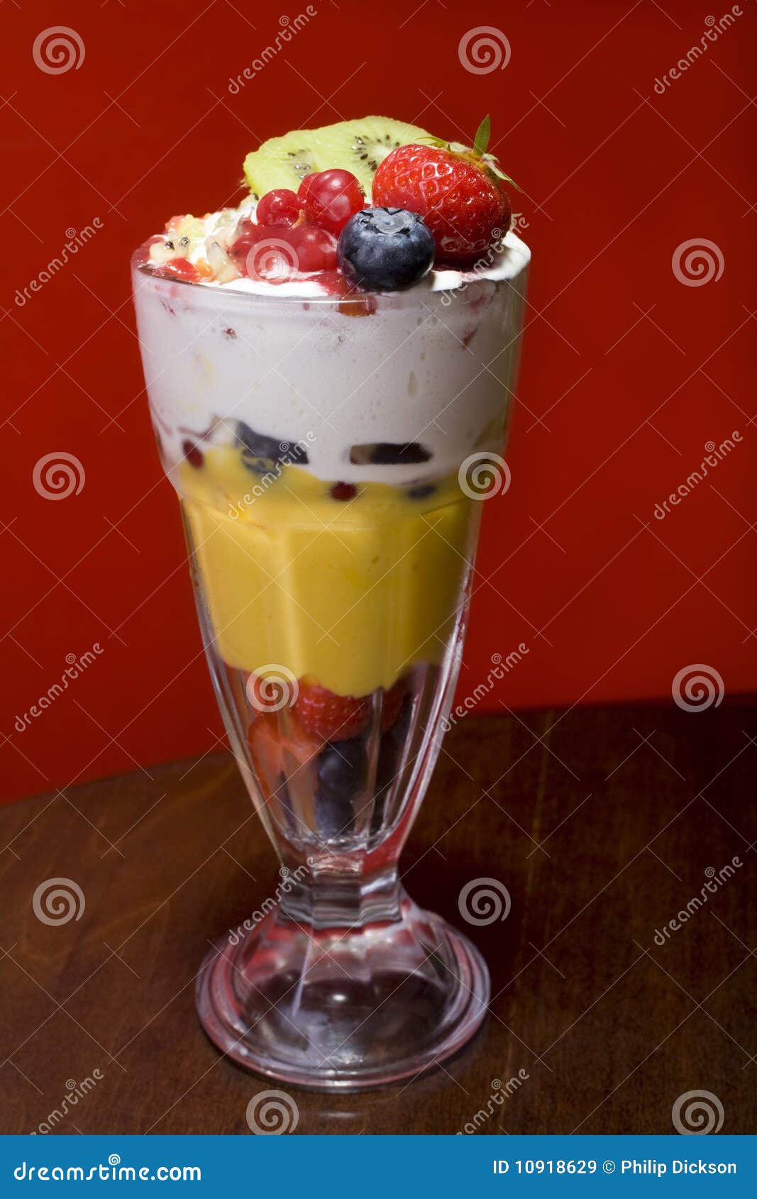 Mango Sundae stock image. Image of redcurrant, glass - 10918629