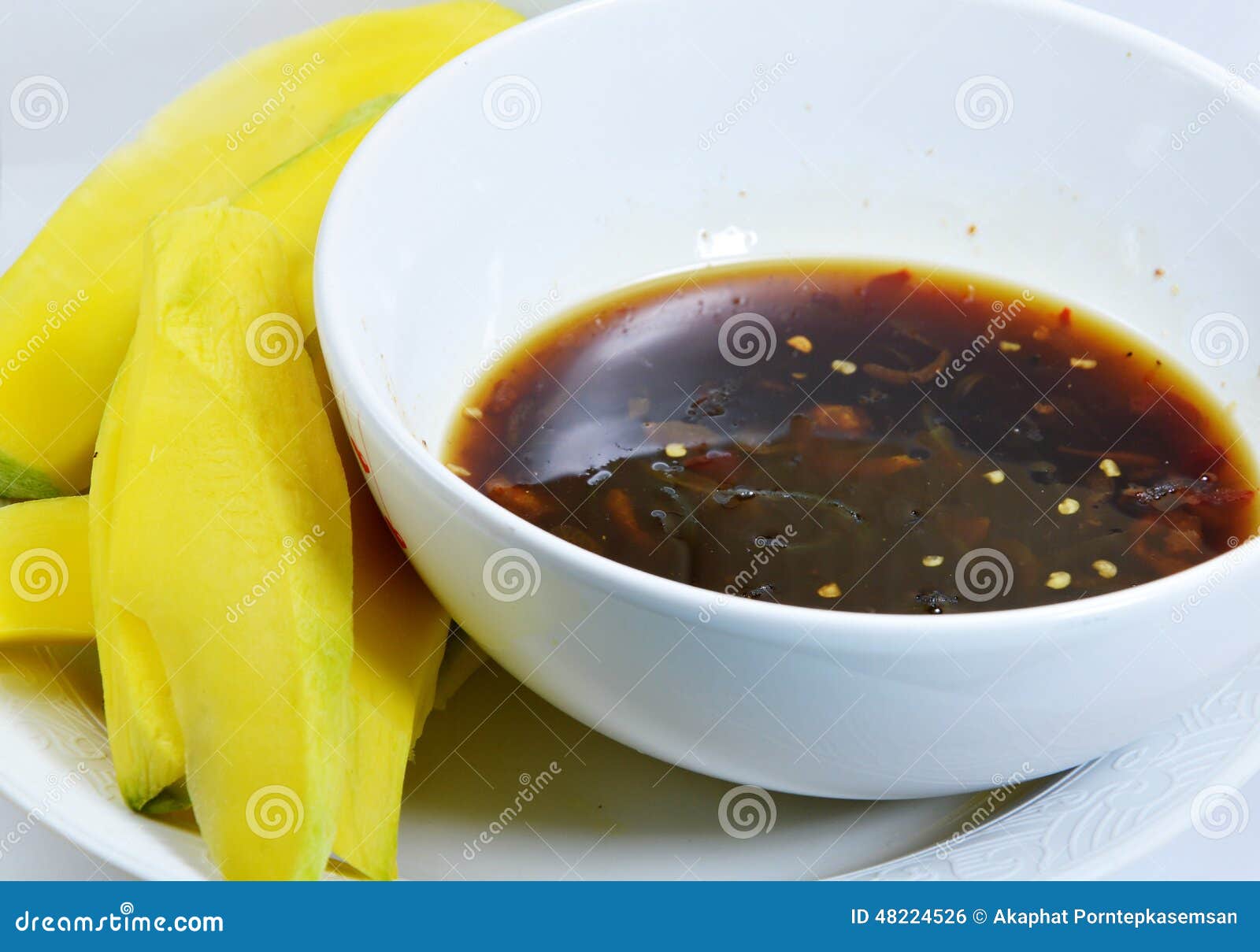 Mango with Sweet Fish Sauce Stock Photo - Image of competitive, fish ...