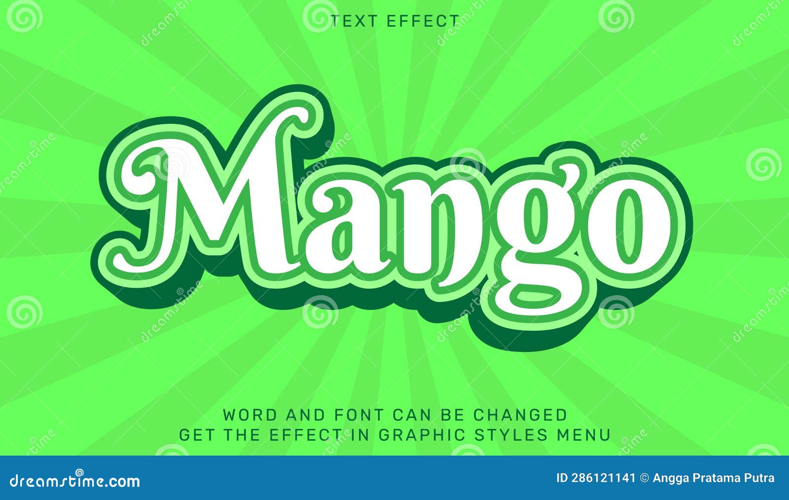 Mango Text Effect Template in 3d Design Stock Vector - Illustration of ...