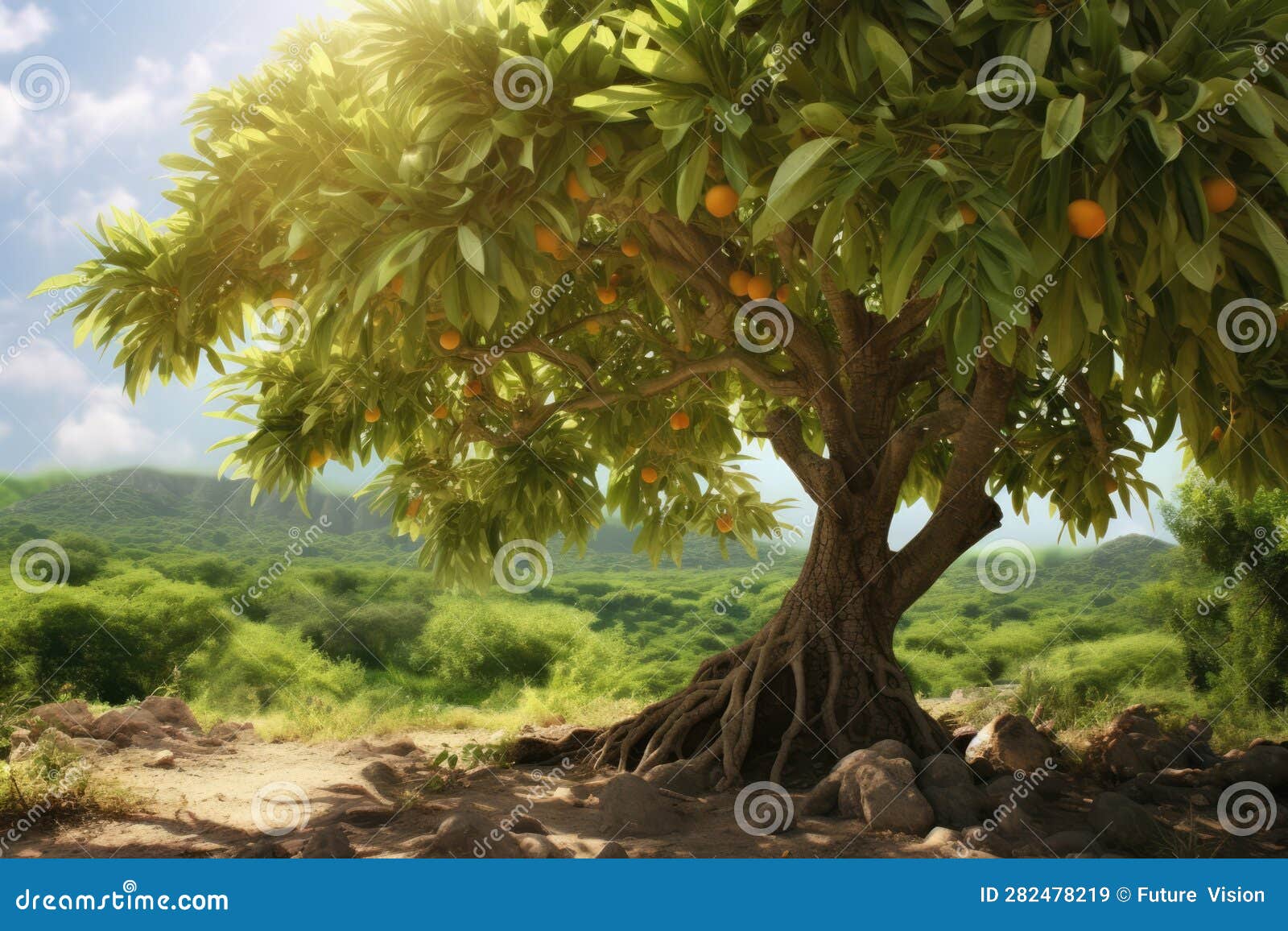 Mango Tree with Fruit in Nature, Created Using Generative Ai Technology ...