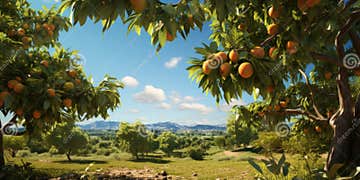 Mango Tree and Mango Garden,mango Tree. Generative AI Stock Image ...