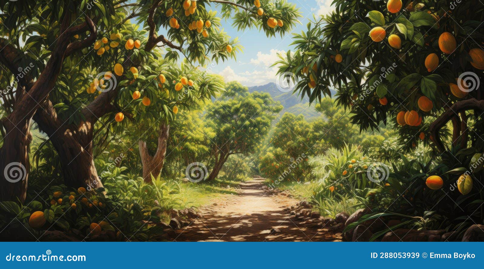 Mango Tree and Mango Garden,mango Tree. Generative AI Stock Image ...