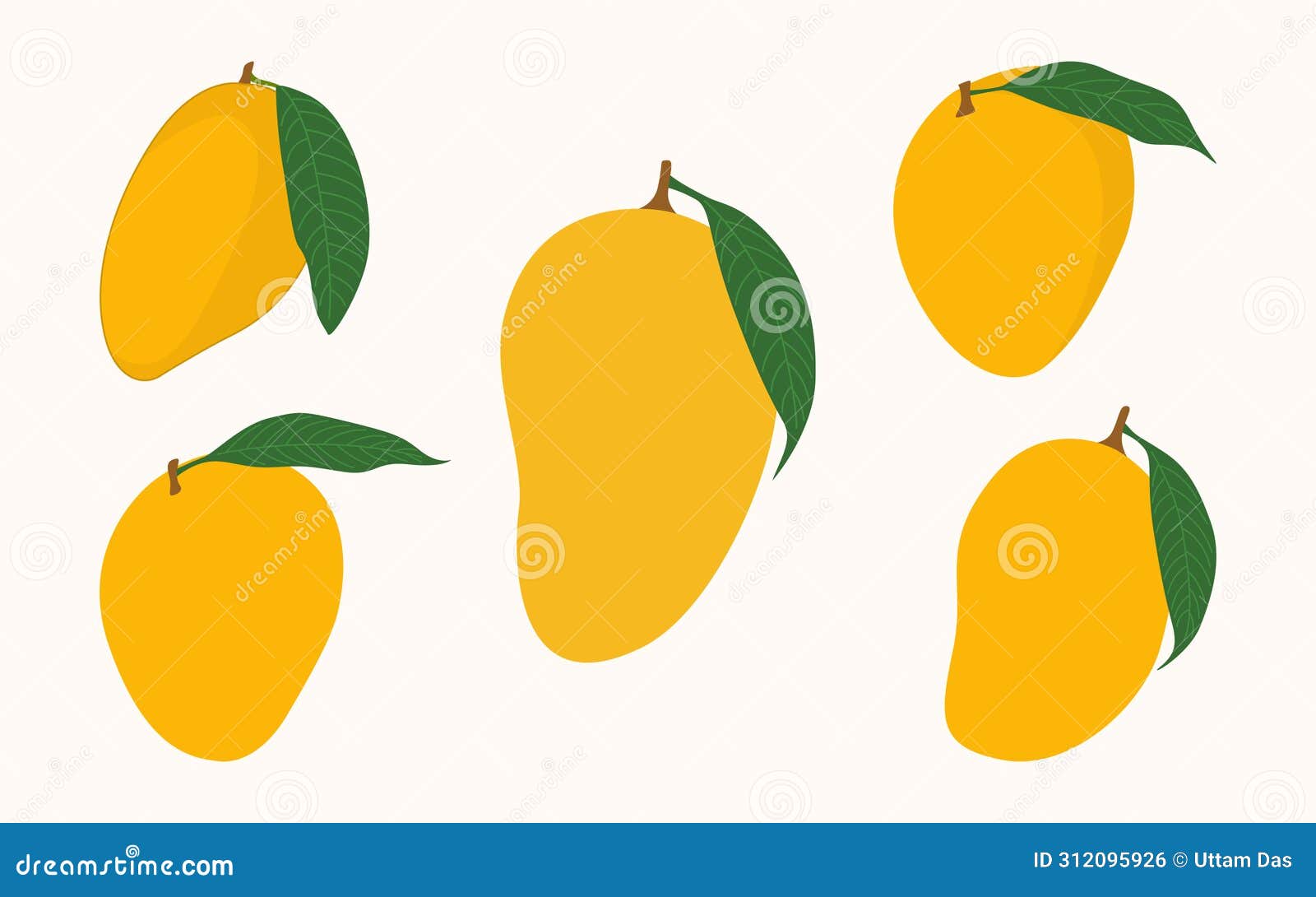 Mango Vector Illustration Hand Drawing Graphic Bundle Stock Vector ...