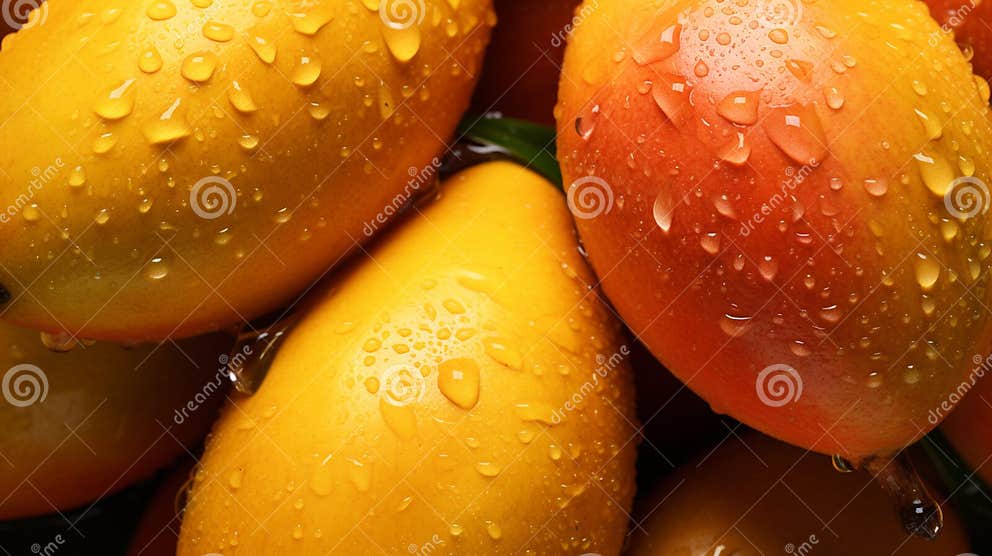 Of mango in water drops stock photo. Image of water - 340876166