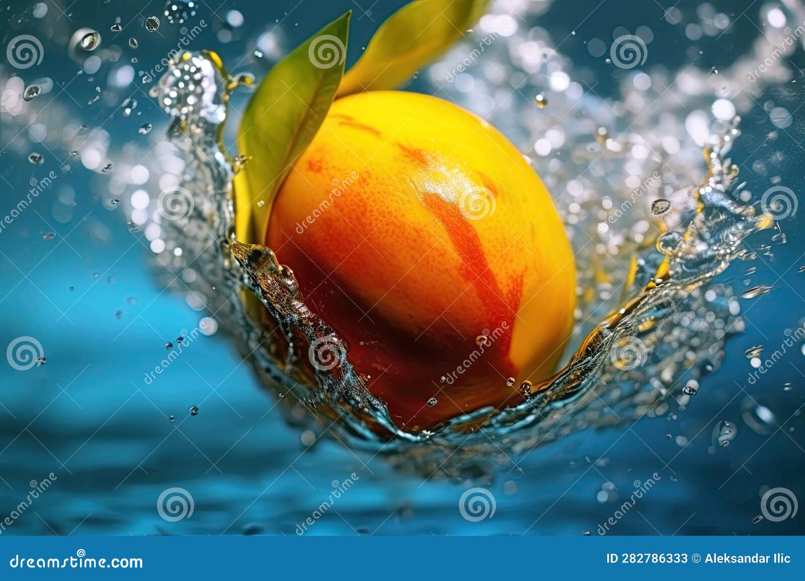 Mango in Water Splash. Generative Ai Stock Image - Image of liquid ...