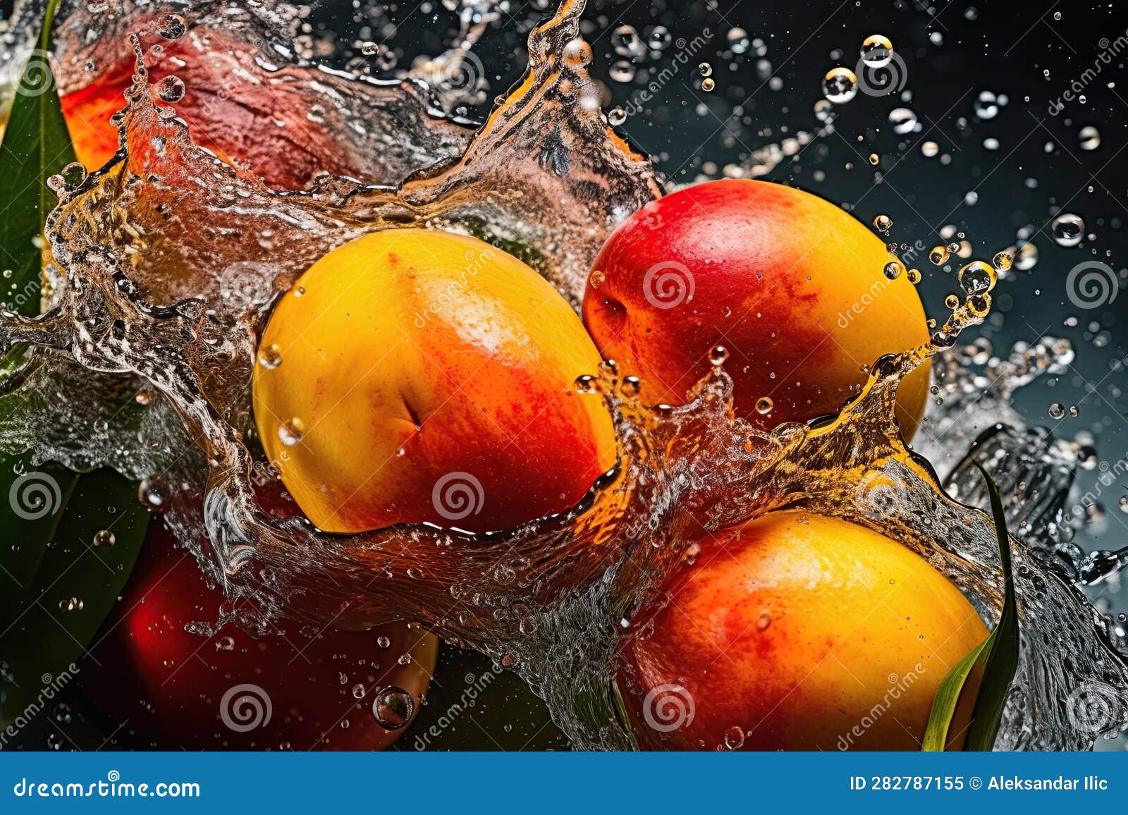 Mango in Water Splash. Generative Ai Stock Illustration - Illustration ...