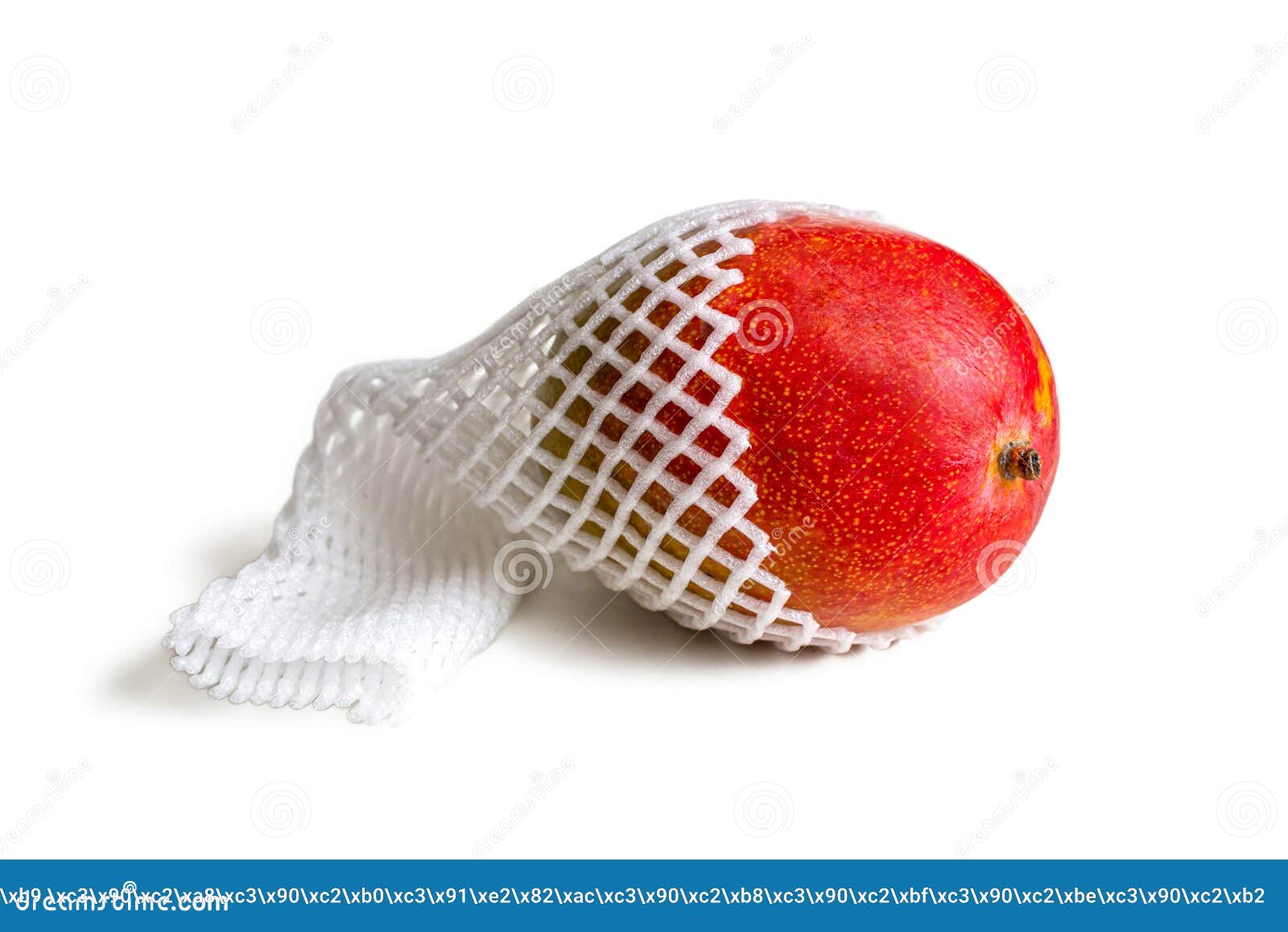 Mango in a White Mesh Package on a White Background Stock Photo - Image ...