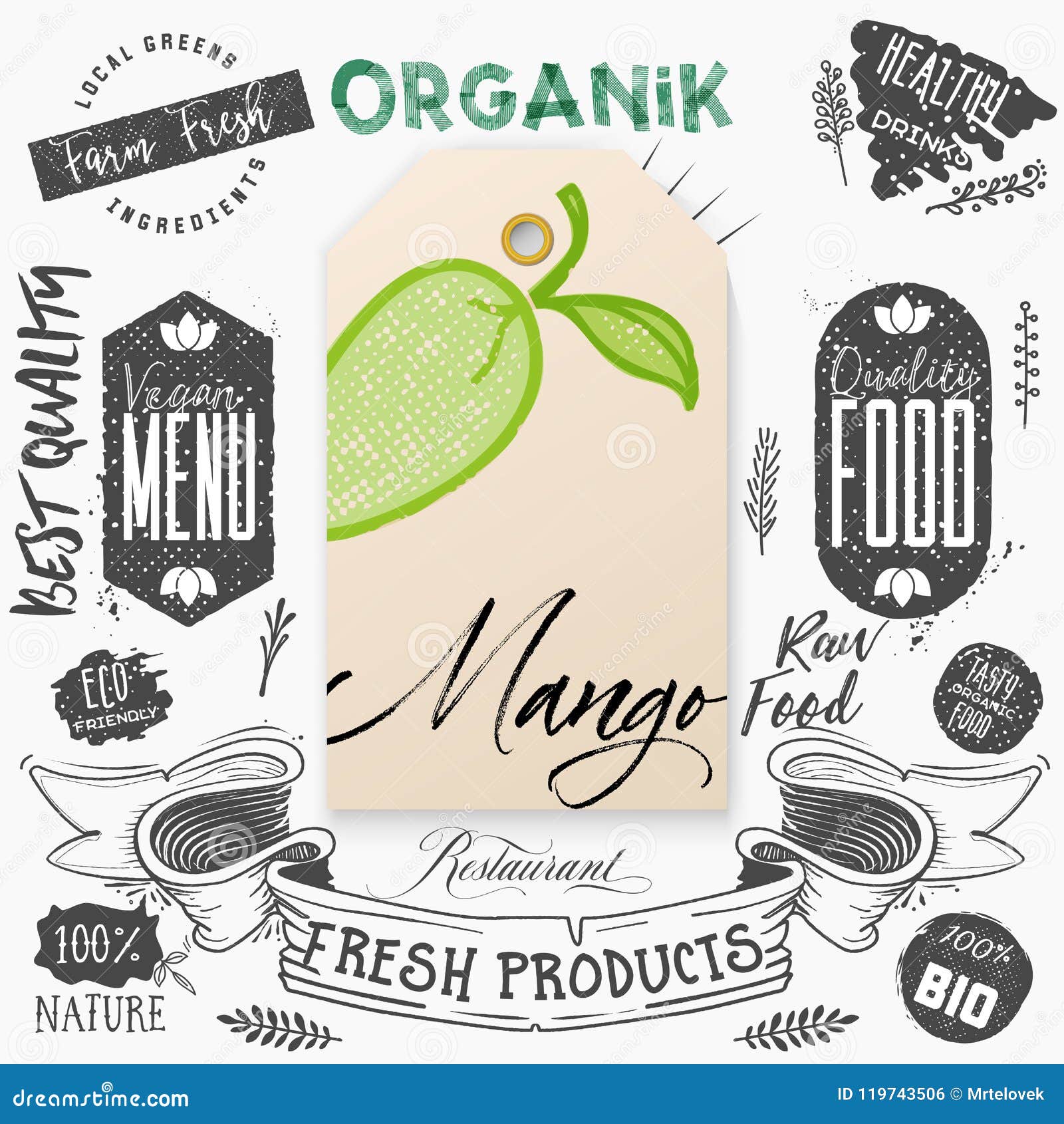 Mango Word on Background Illustration. Fruit Web Element, Isolated ...