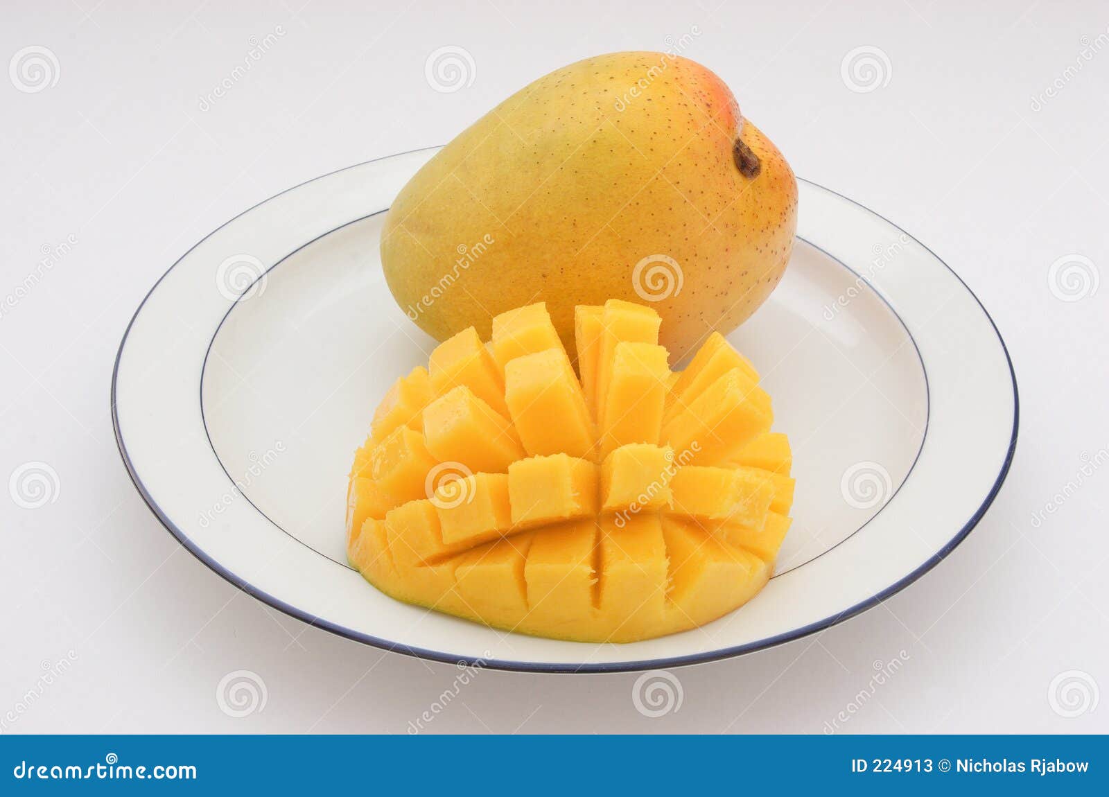 Mangoes on a Plate stock image. Image of plate, indica - 224913