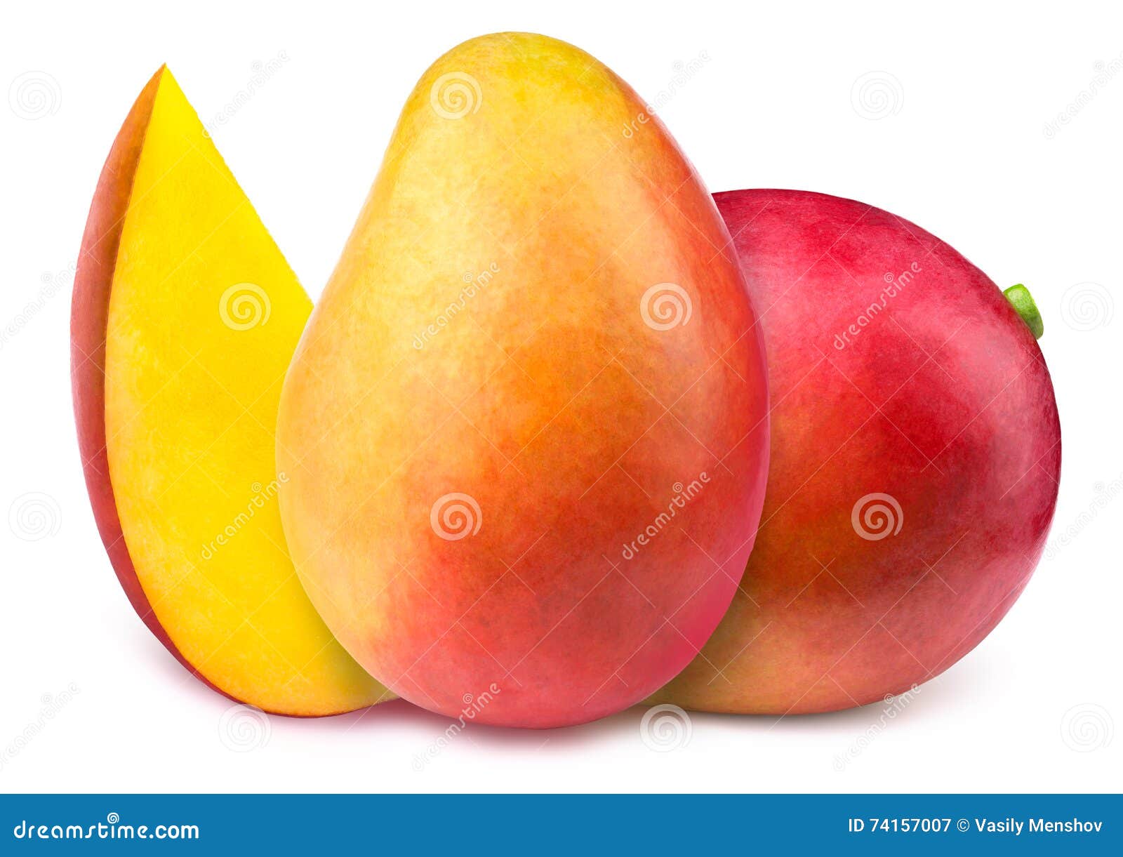 Mangoes with Slice Isolated Stock Image - Image of fruit, background ...