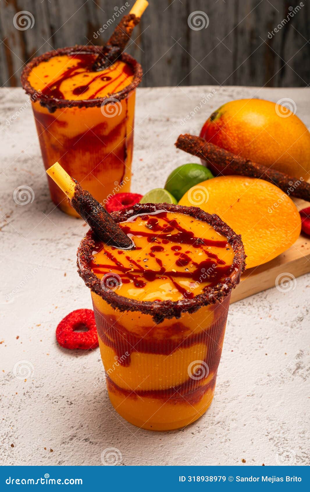 Mangonada, Typical Mexican Mango Smoothie Stock Image - Image of ...