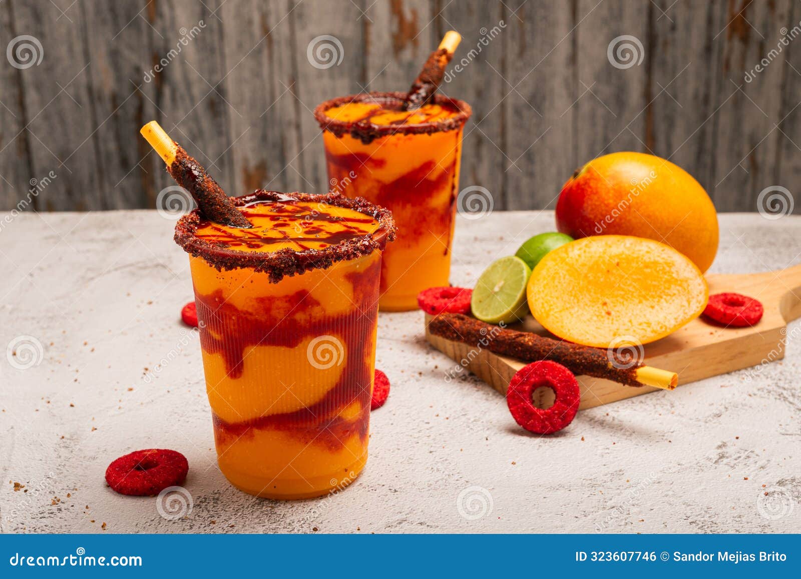 Mangonada, Typical Mexican Mango Smoothie Stock Photo - Image of ...