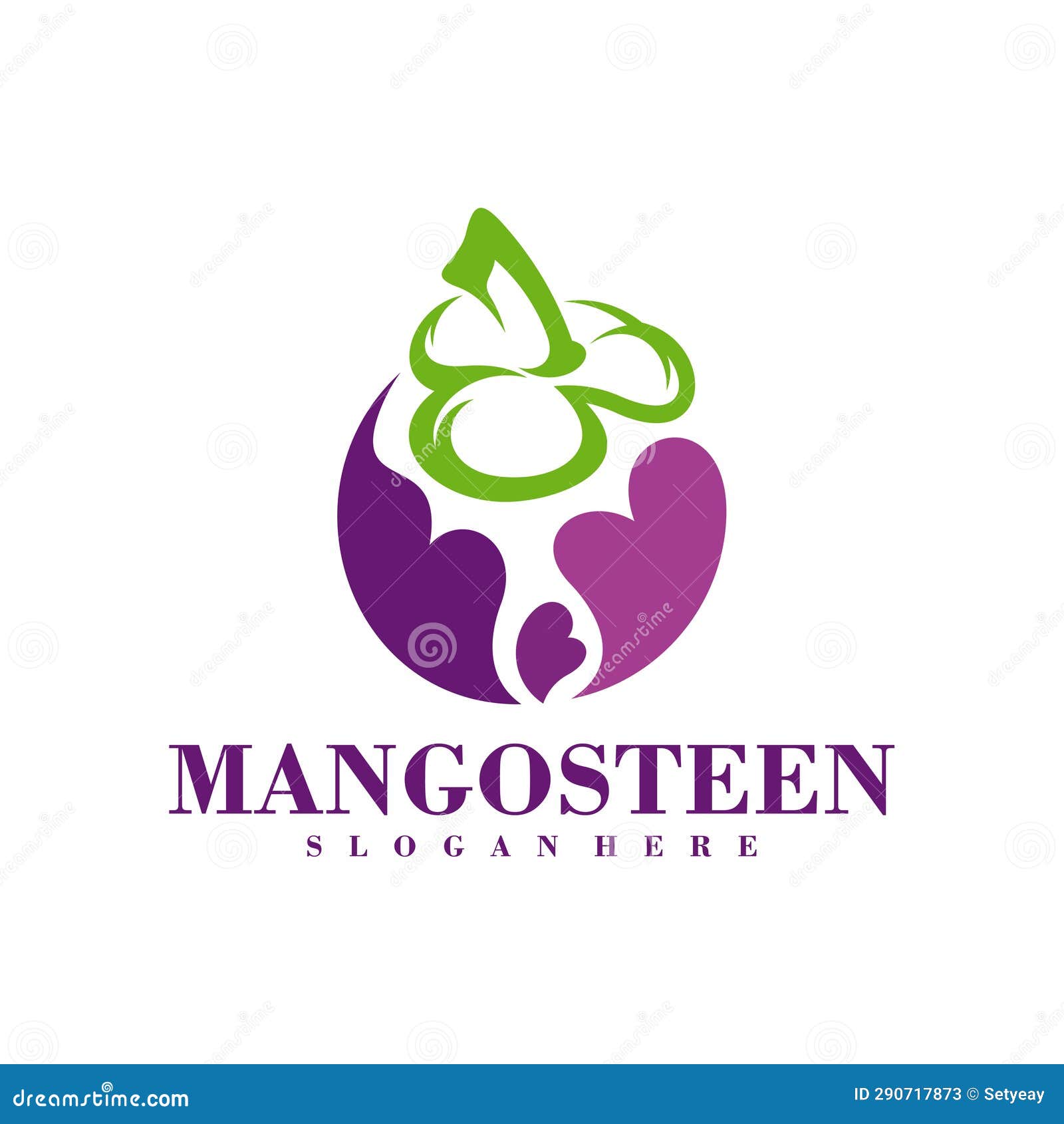 Mangosteen Love Logo Design Template. Creative Mangosteen Logo Vector ...
