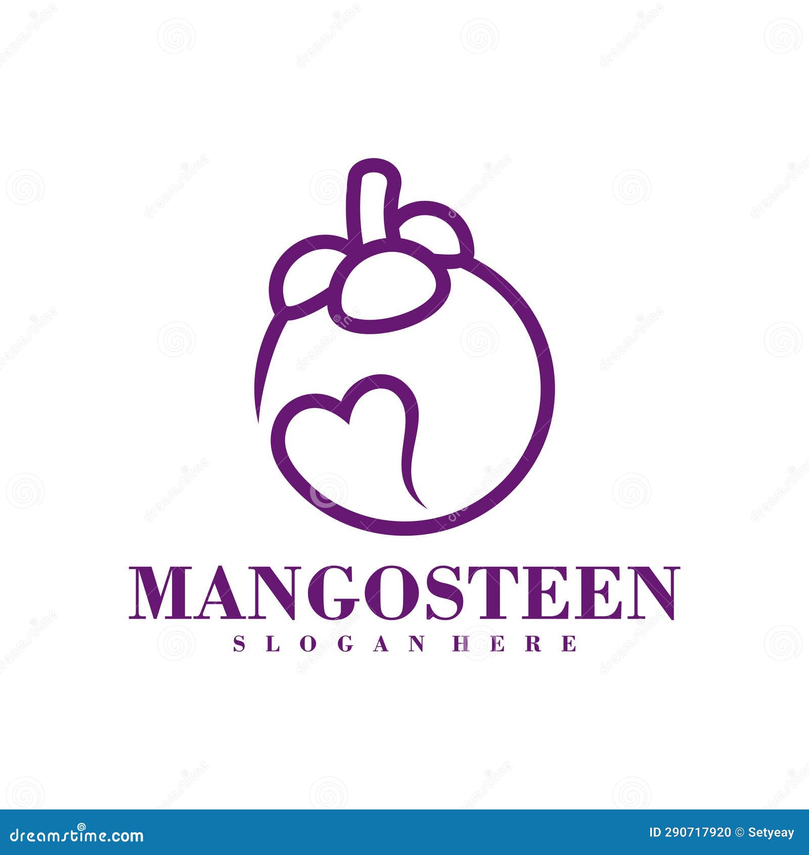 Mangosteen Love Logo Design Template. Creative Mangosteen Logo Vector ...
