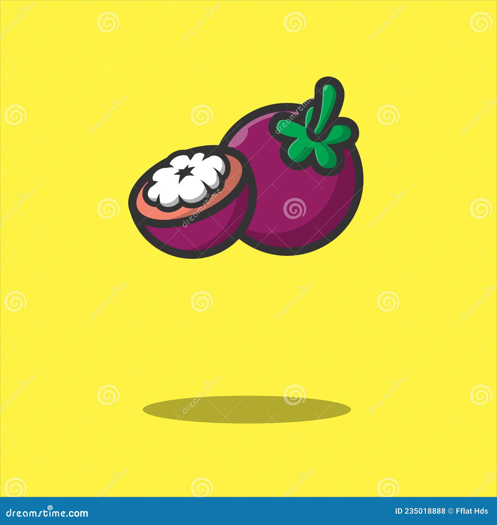 Mangosteen Vector Illustration, Fruit Illustration Stock Vector ...