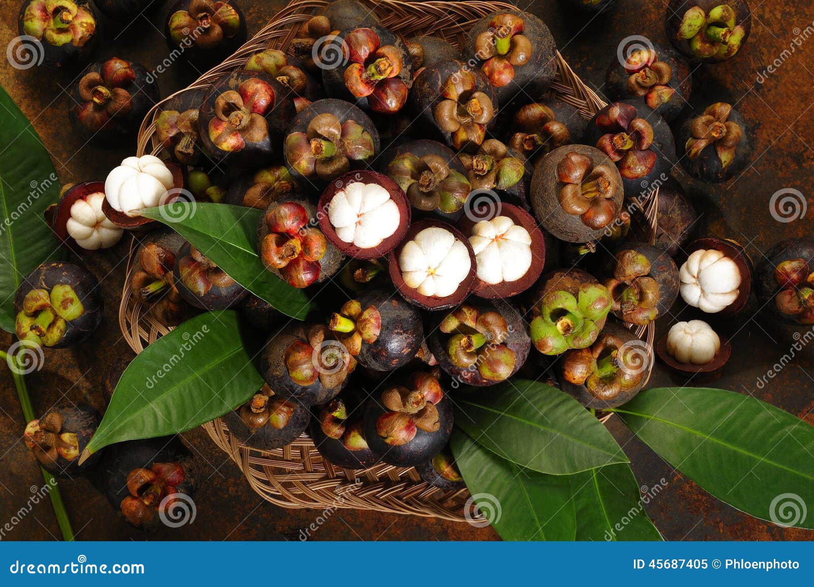 Mangosteens in basket stock image. Image of juice, sweet - 45687405